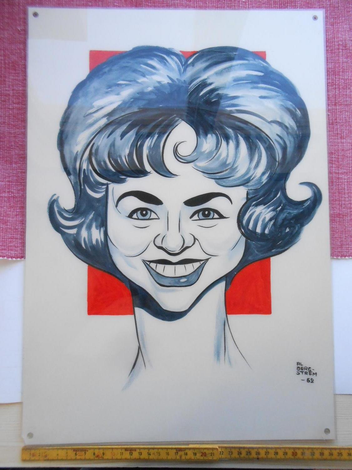 Anita Lindblom karikatyr av Al Bergström 35x50 cm | Köp på Tradera ...