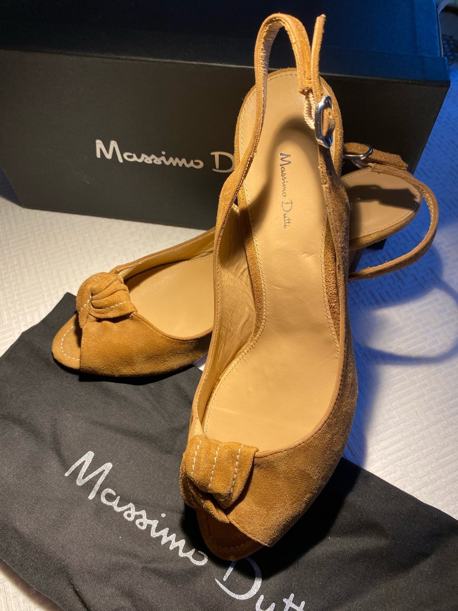 Massimo Dutti Klackskor i mocka, brun, storlek 40 | Köp på Tradera ...
