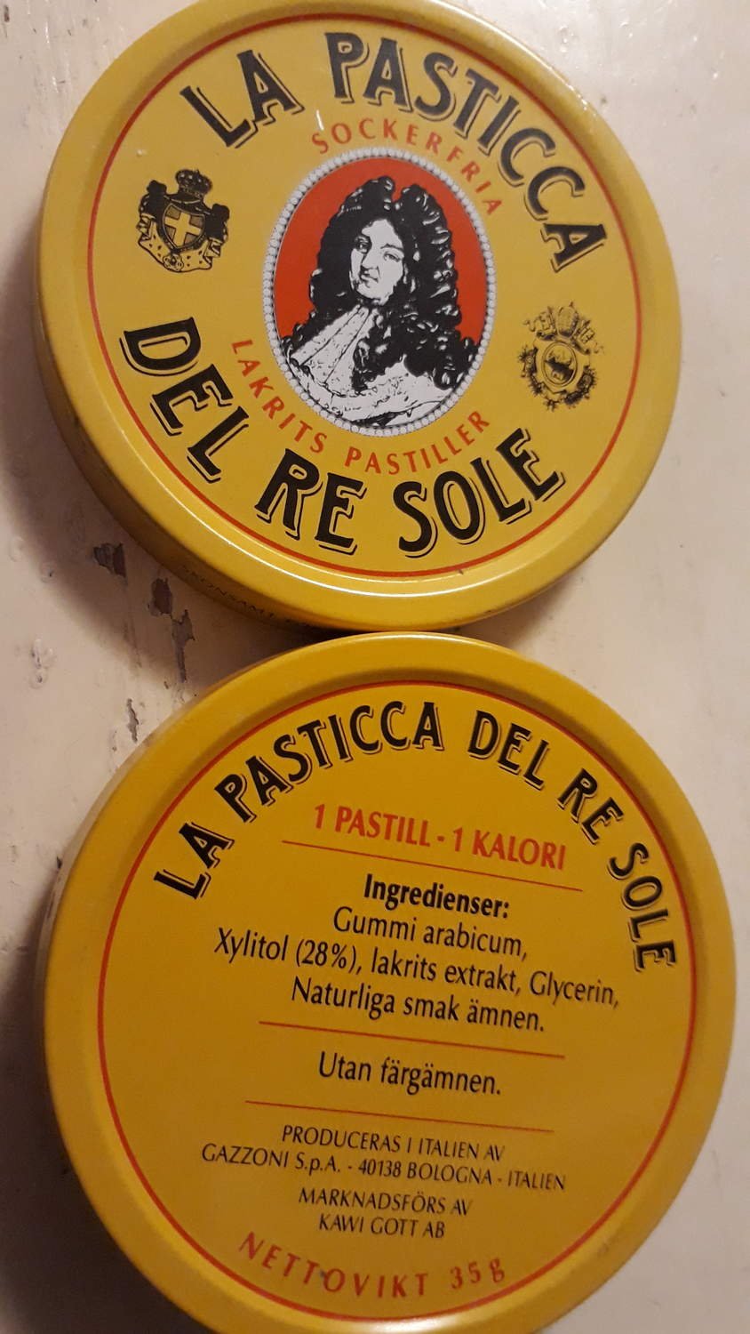 plåtask burk Lakritspastiller LA PASTICCA | Köp på Tradera (629723683)