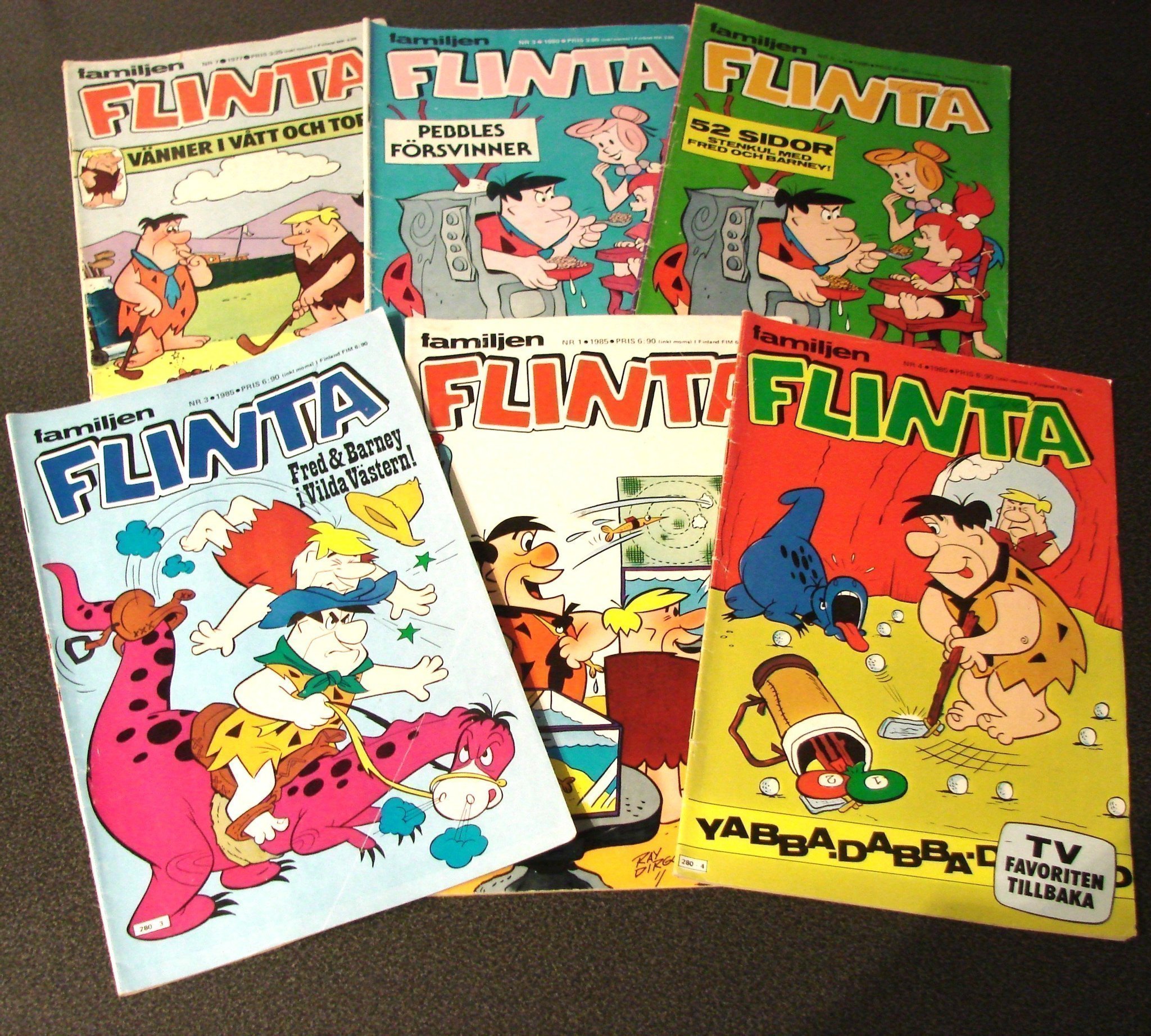 Nr 1. Familjen Flinta. 1977-1985. 6 st. | Köp på Tradera (711190725)