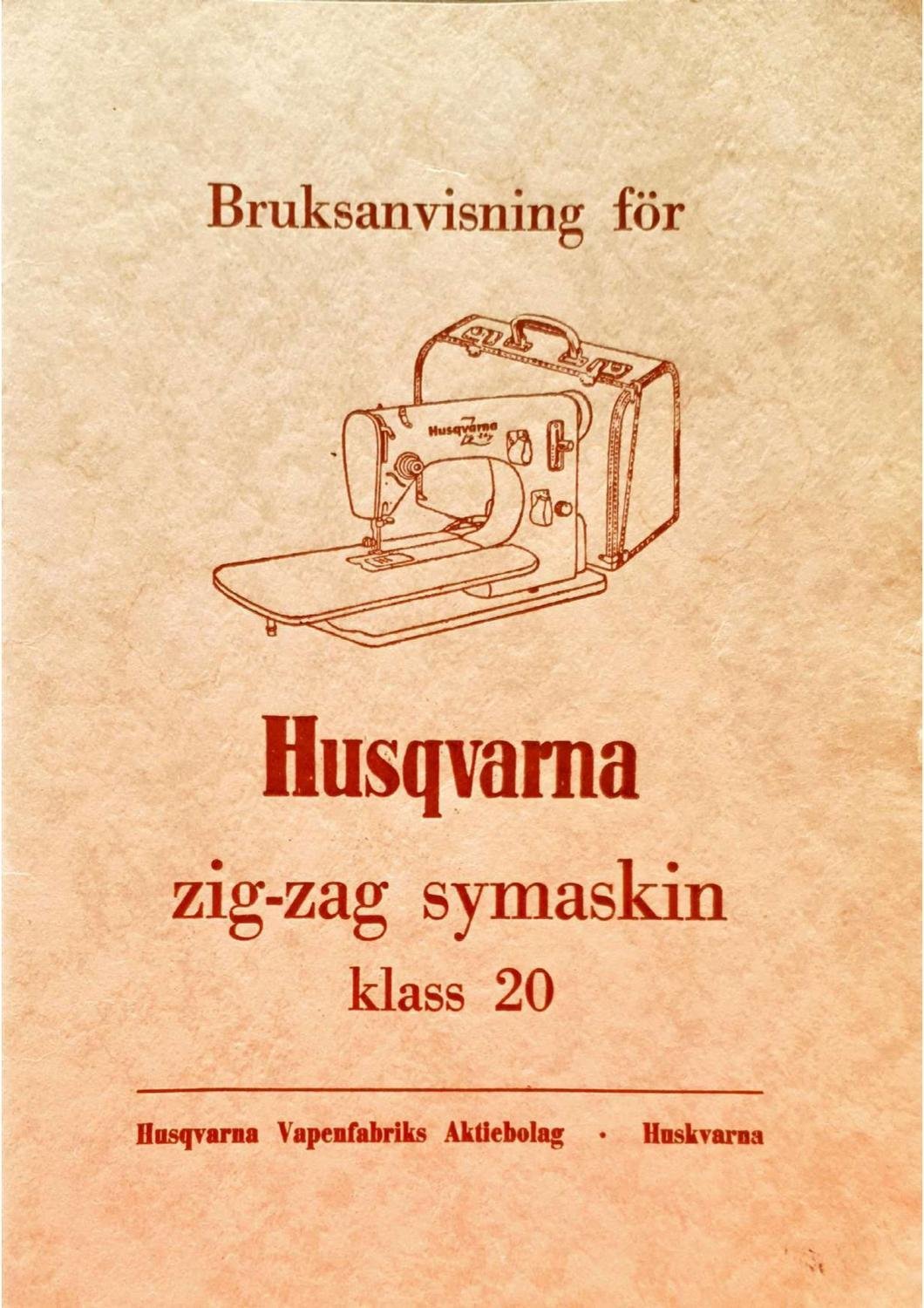 Husqvarna Zig-Zag Symaskin klass 20 Bruksanvisn.. | Köp på Tradera ...