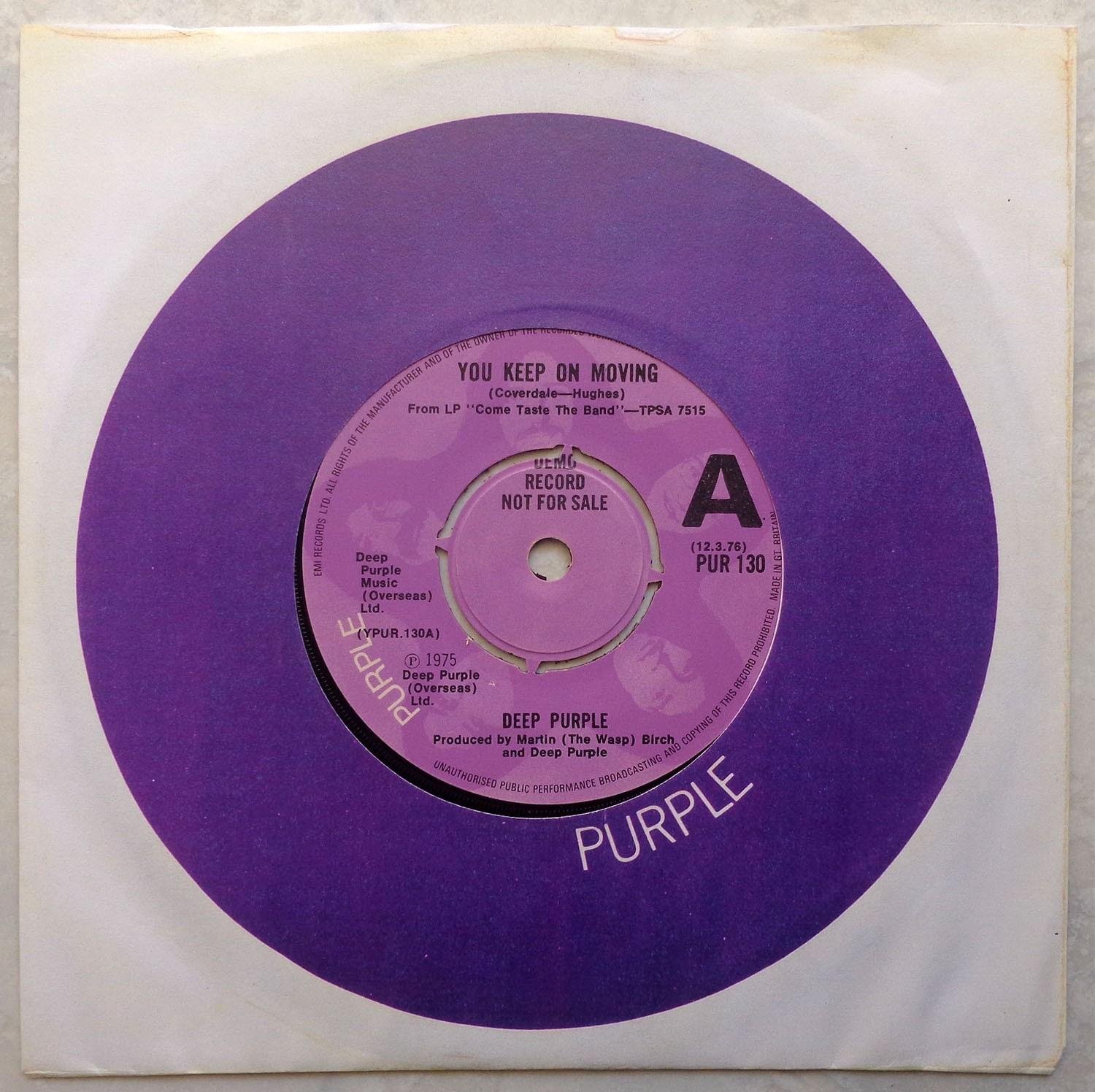 DEEP PURPLE 'You Keep On Moving' 1975 UK promo 7" | Köp på Tradera ...