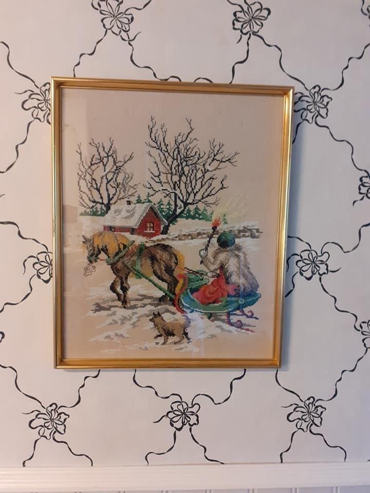 Fin broderad tavla vinterl.. | Köp från AllaMöjligaTing på Tradera ...