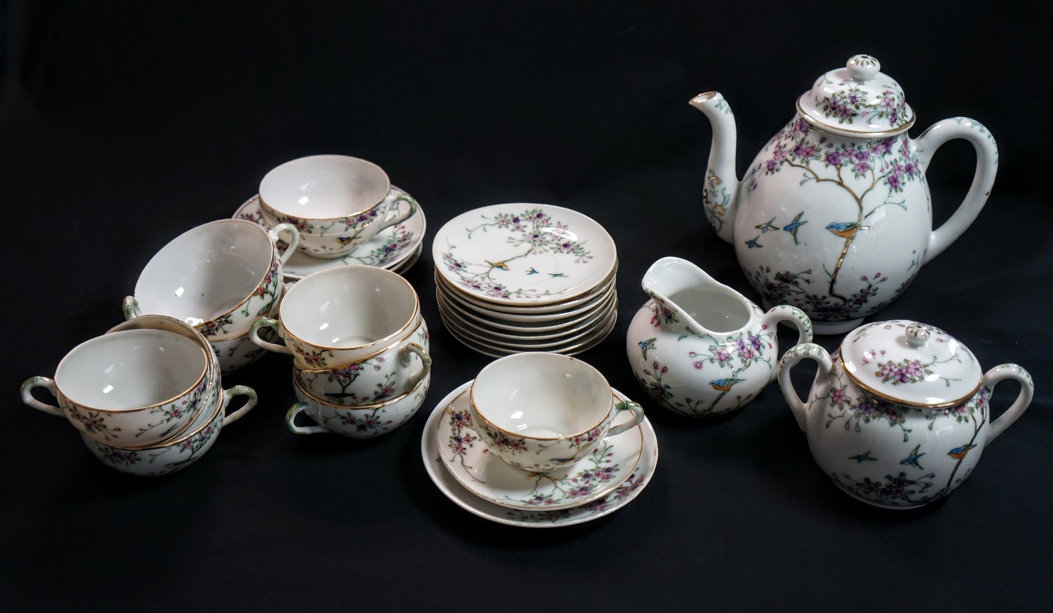 Vintage japanese porcelain tea set, hand painte.. | Köp på Tradera ...