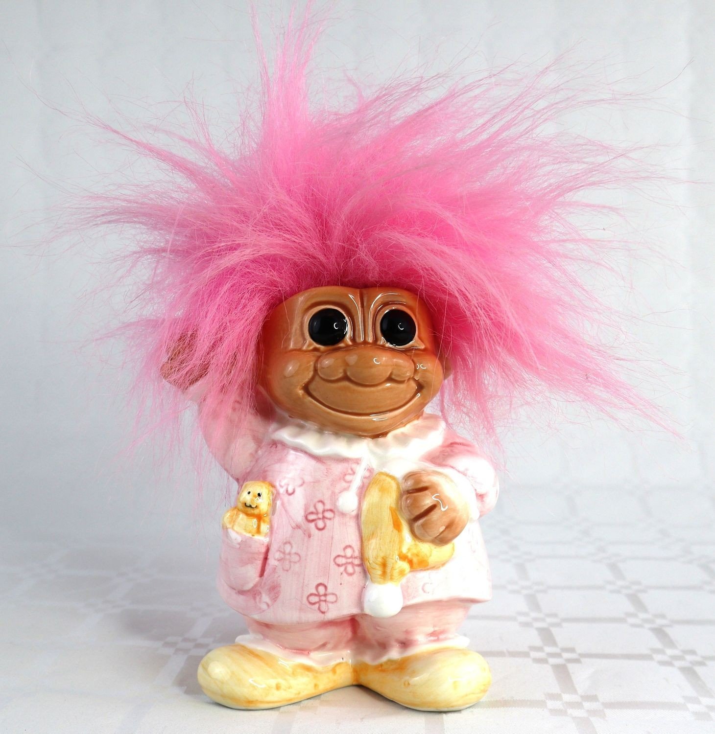 Vintage 1990s Russ Troll Money Bank – Pink Hair.. | Köp på Tradera ...