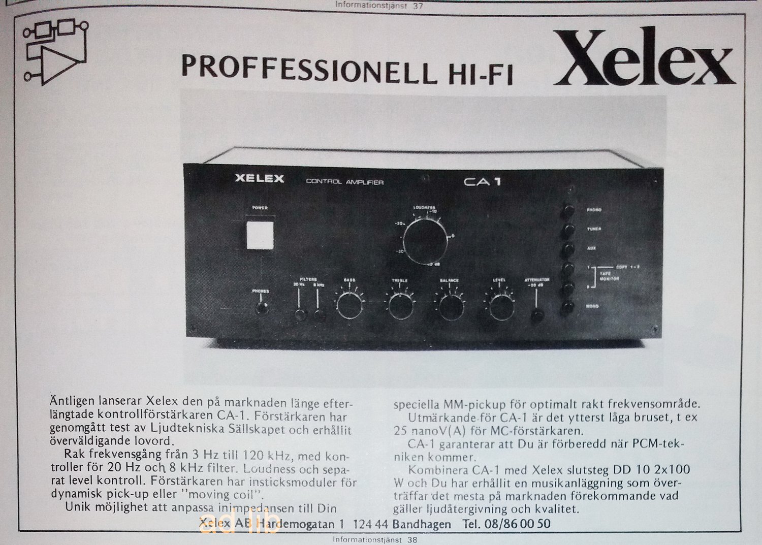 XELEX CA-1 KONTROLLFÖRSTÄRKARE - PROFFS HI-FI, .. | Köp på Tradera ...