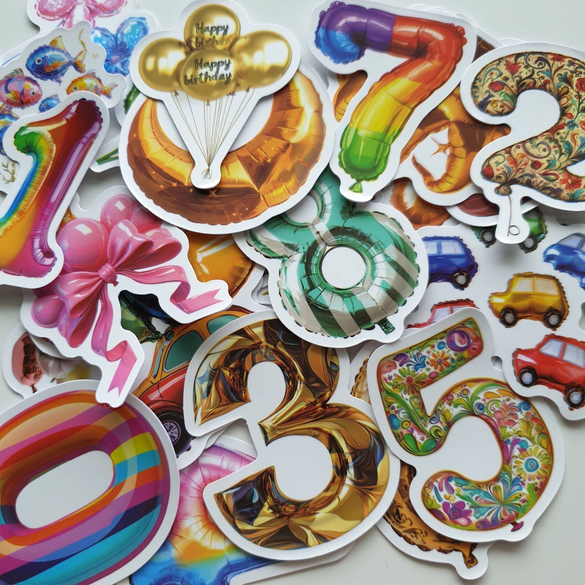 26st siffror ballonger klistermärken/stickers | Köp på Tradera (698050975)