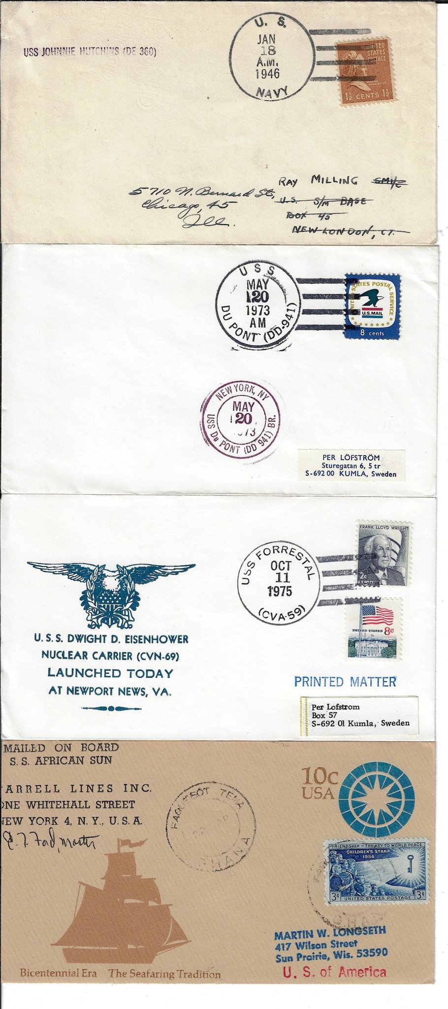 Paquebot S.S. African Sun , USS Forrestal , USS.. | Köp på Tradera ...