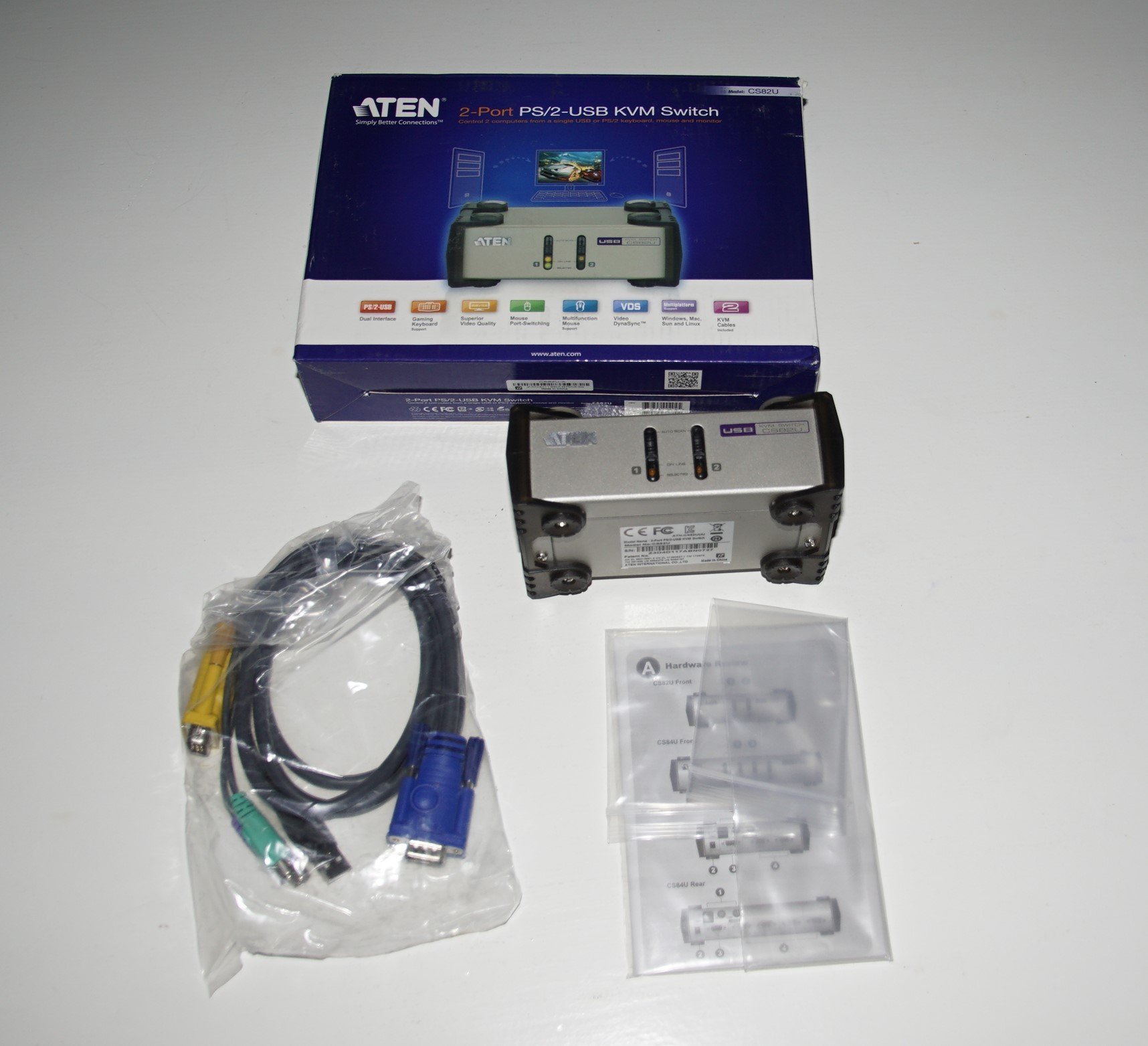 ATEN 2-Port PS/2-USB KVM Switch CS82U * två kab.. | Köp på Tradera ...
