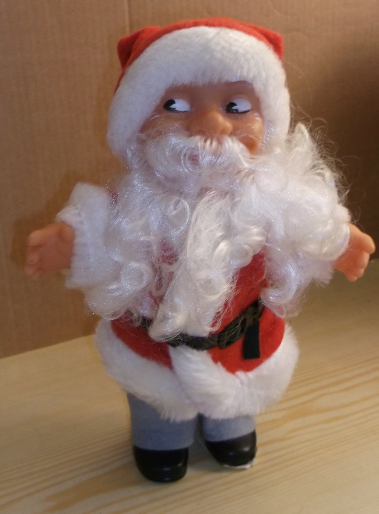 Jultomte av gummi med härligt vitt skägg och rö.. | Köp på Tradera ...