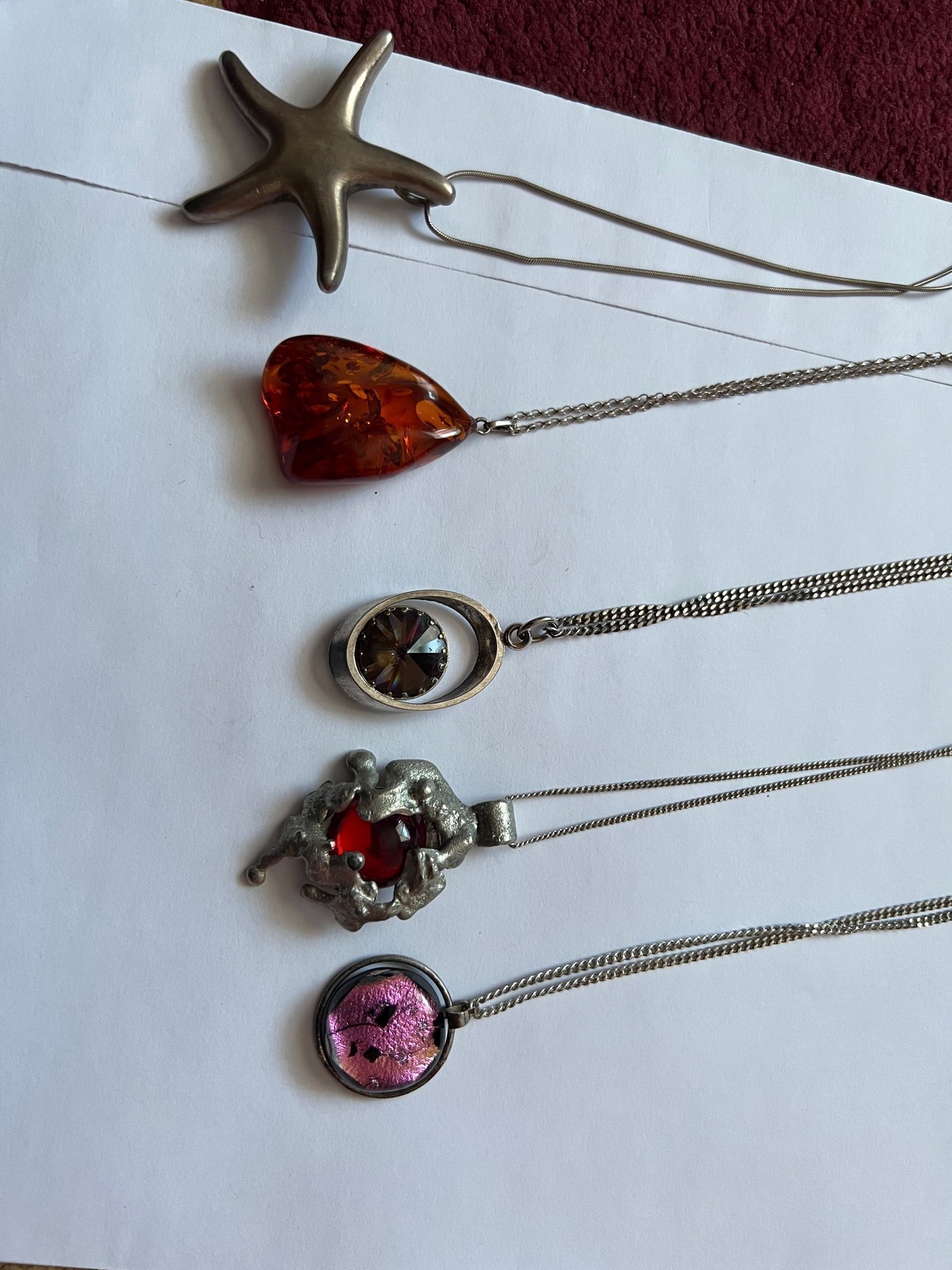 5 st äkta silver halsband med hänge | Köp på Tradera (711271747)