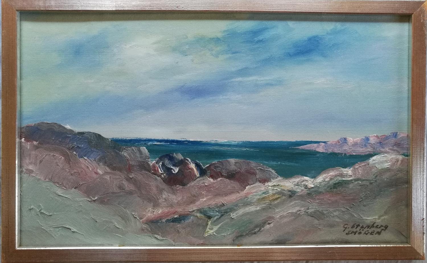 Gunnar Stenberg,1919-1981, olja på duk, kustmot.. | Köp på Tradera ...