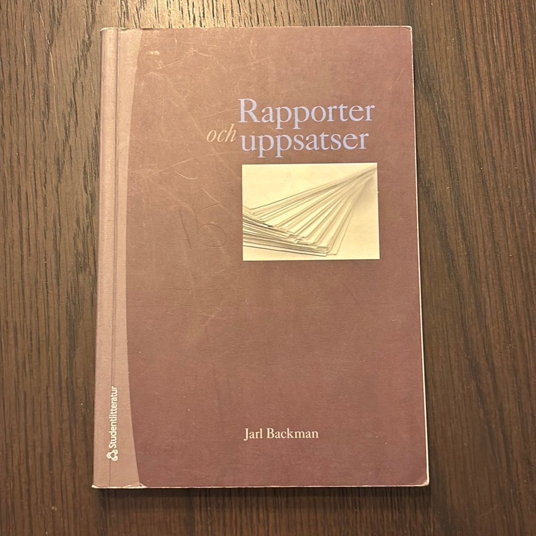 Rapporter och uppsatser - Jarl Backman | Köp på Tradera (713114556)