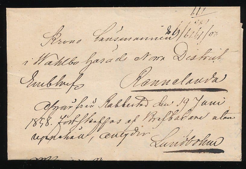 Brev 1858 till Länsman i ROMELANDA .. | Köp från aantik på Tradera ...