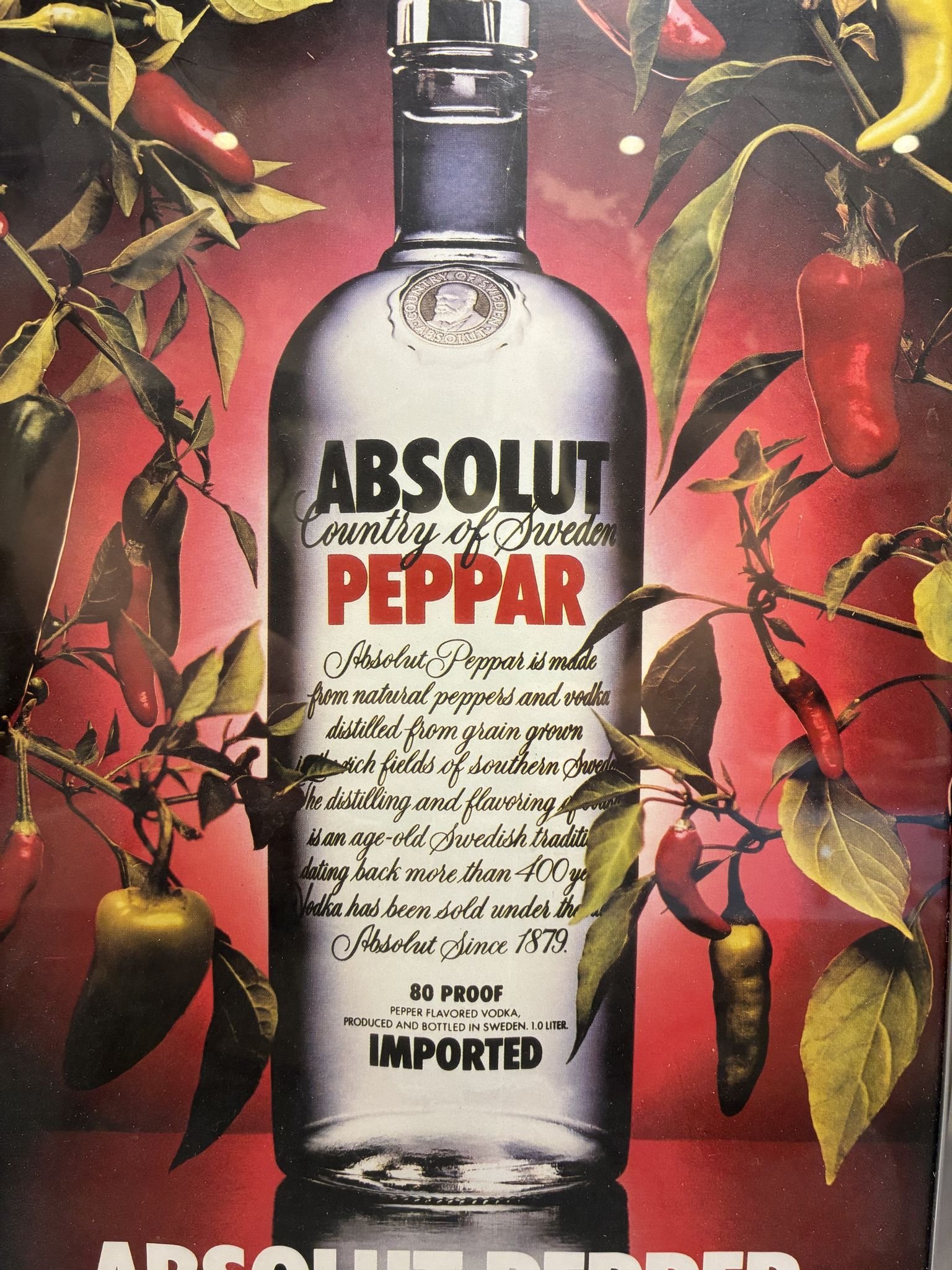 Bartavla / pubtavla! Absolut Pepper / Absolut V.. | Köp på Tradera ...