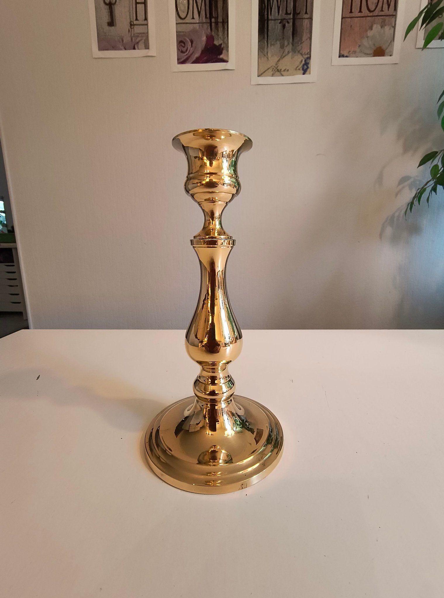 Vintage mässing ljusstake, 17,5 cm hög i fint s.. | Köp på Tradera ...