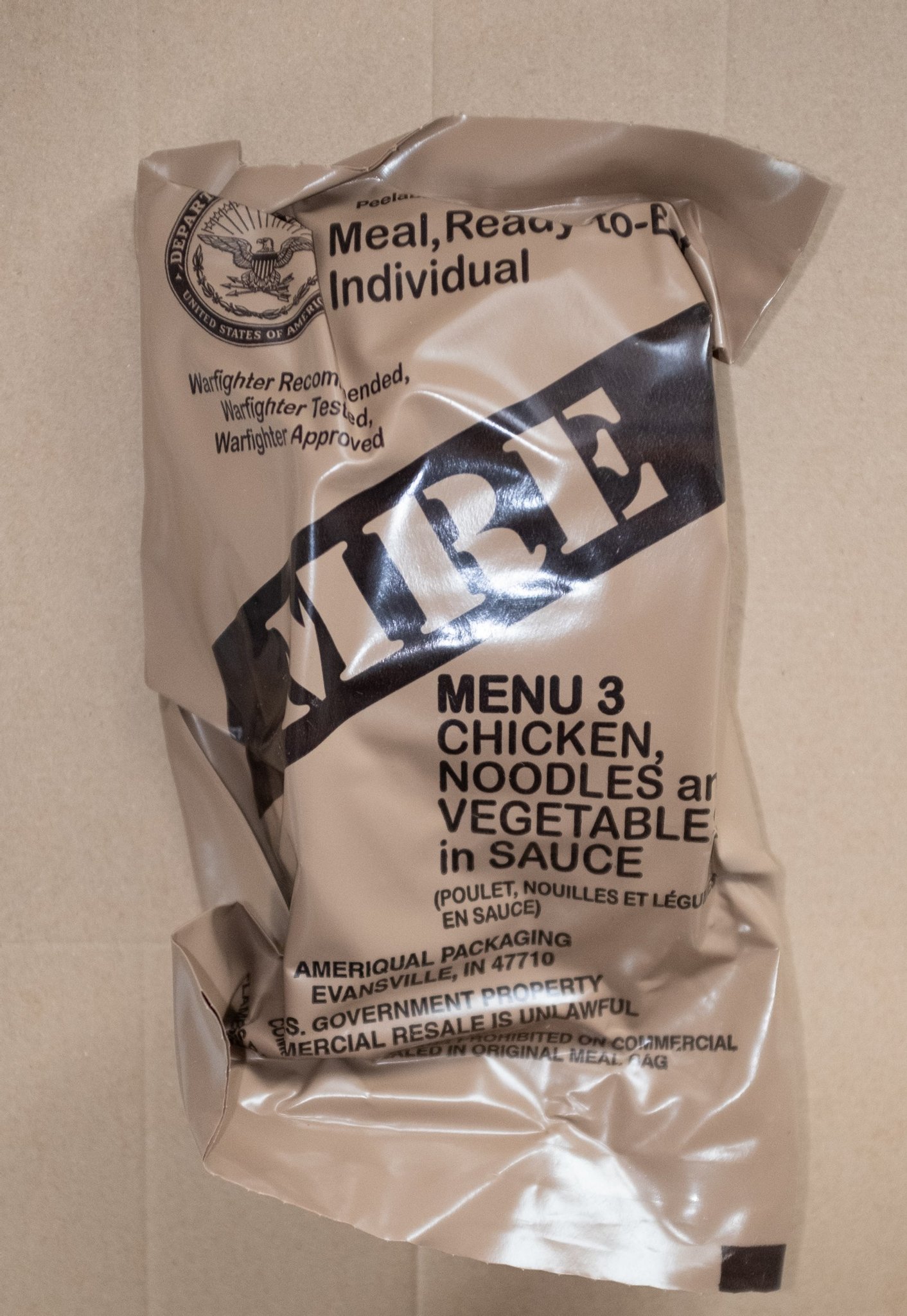 U.S MRE Menu 3: Chicken, Noodles, and Vegetable.. | Köp på Tradera ...