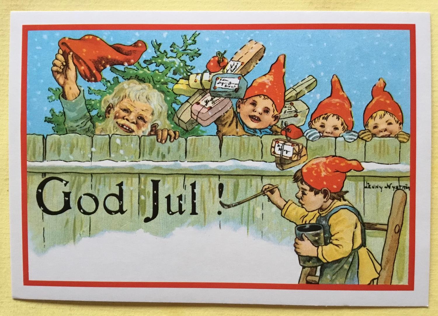Halvgammalt Julkort Tomte Barn JENNY NYSTRÖM os.. | Köp på Tradera ...