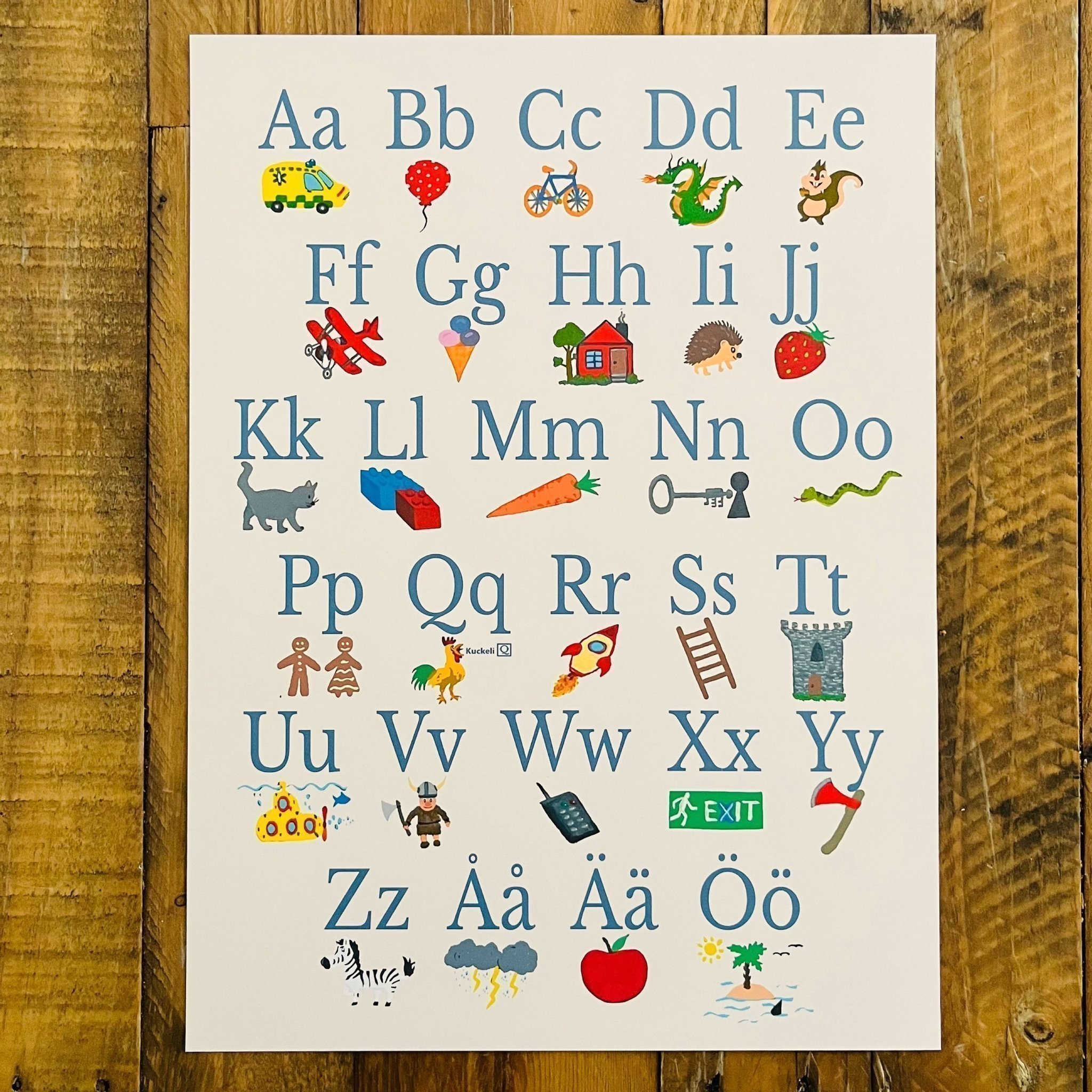 Svenska Alfabetet - Poster: 21 x 30 cm | Köp på Tradera (622119507)