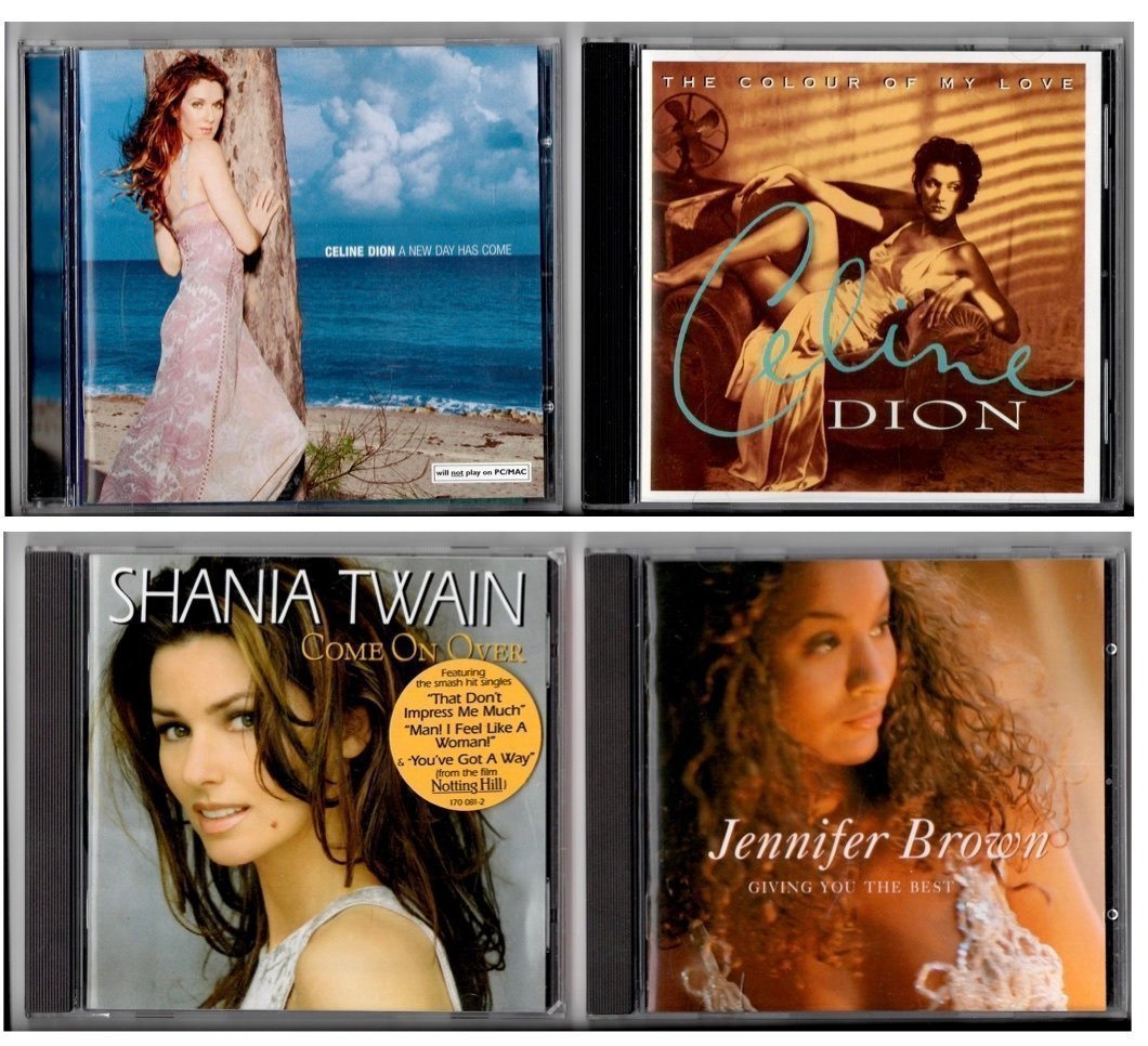 CD 4 st: Celine Dion, Shania Twain, Jennifer Br.. | Köp på Tradera (699007620)