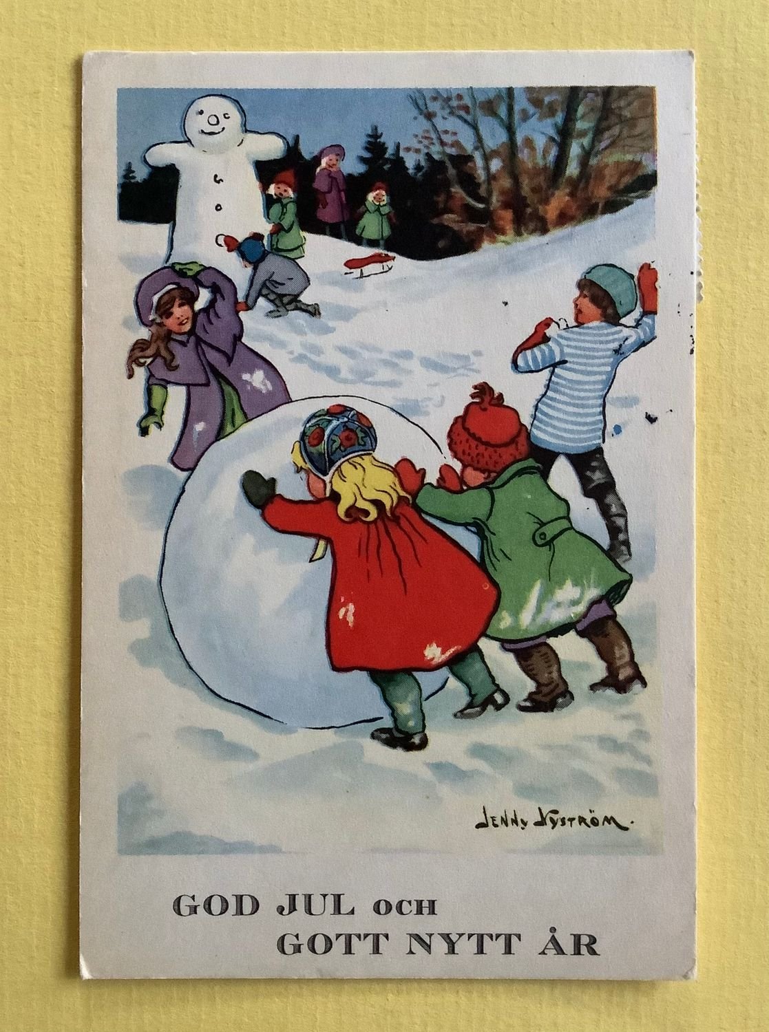 Julkort småkort Barn snöboll JENNY NYSTRÖM | Köp på Tradera (647656088)