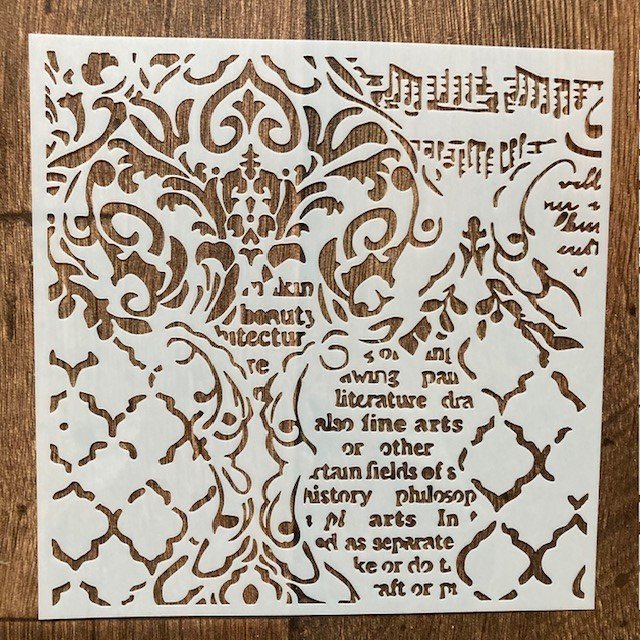 Schablon Text och mönster 18x18cm, Stencil, DIY.. | Köp på Tradera ...
