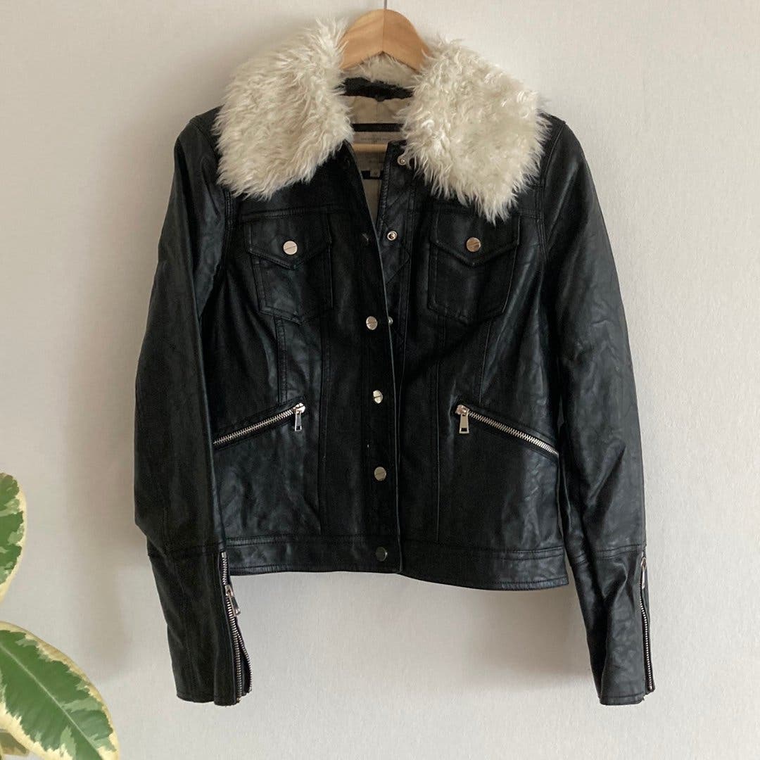 River Island | Svart faux leather jacka | stl38 | Köp på Tradera ...