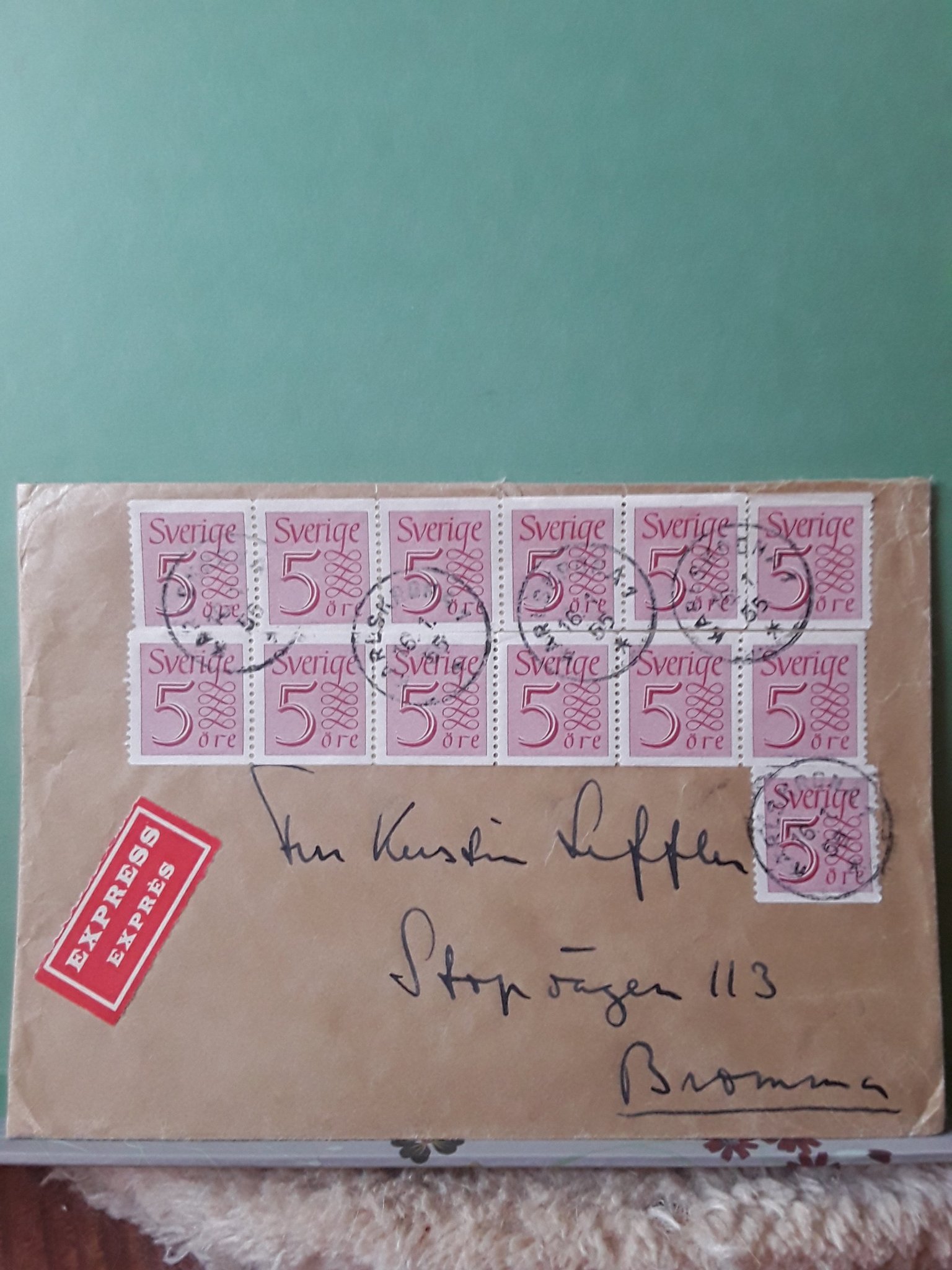Inr. Expressbrev Karlskrona 1, 16/1 1955 till B.. | Köp på Tradera ...