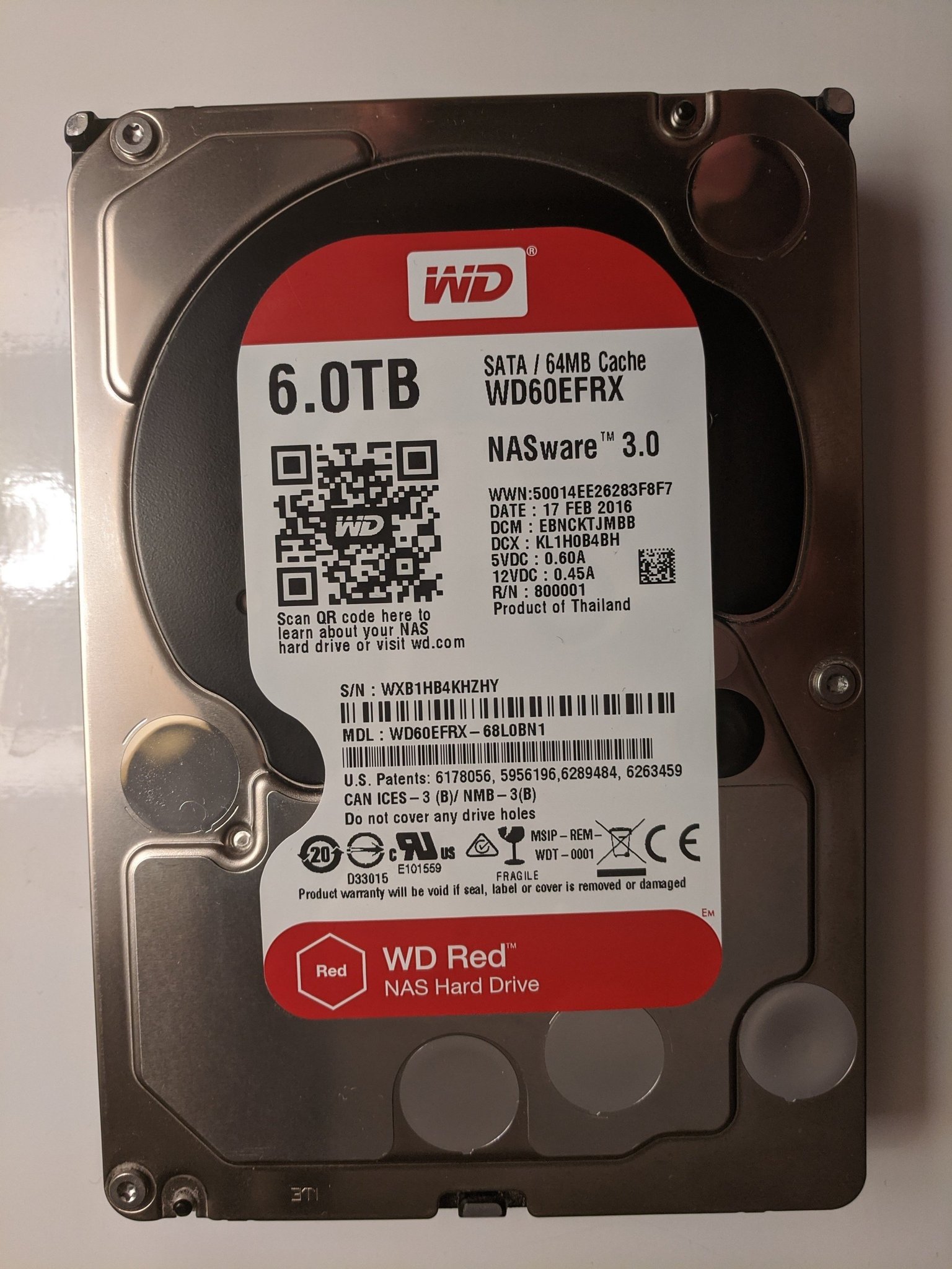Western Digital Red 6TB – WD60EFRX, Hårddisk (422810296) ᐈ Köp på Tradera