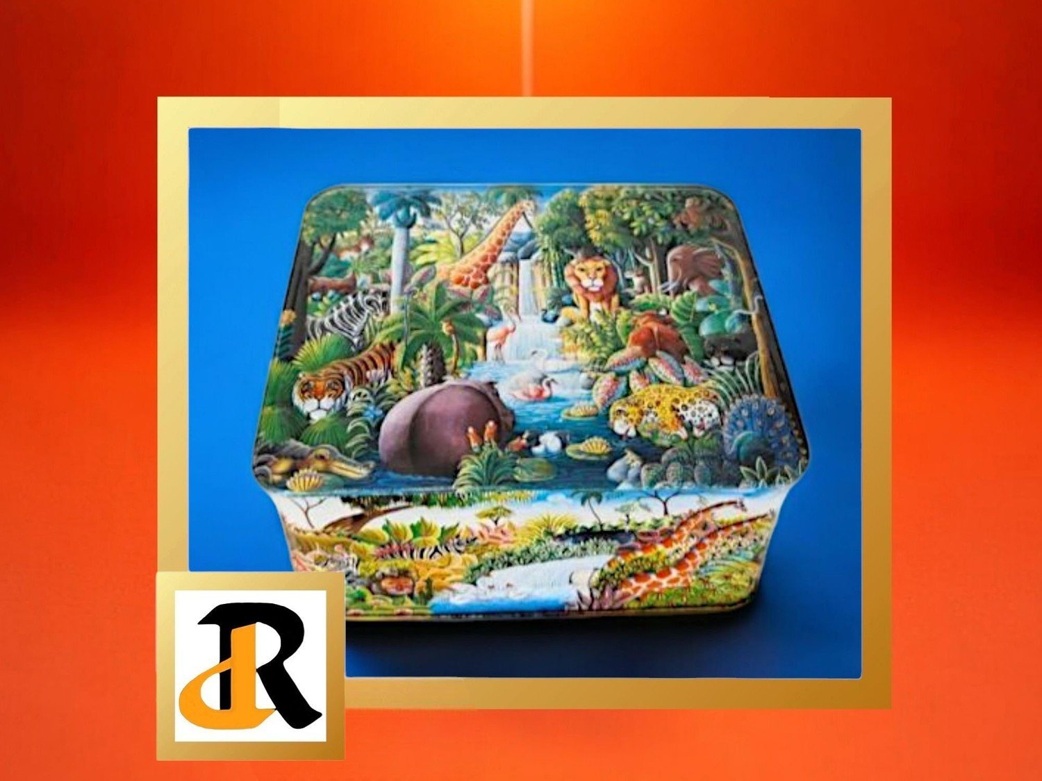 Plåtburk från Harrods. Med djurmotiv och djunge.. | Köp på Tradera ...