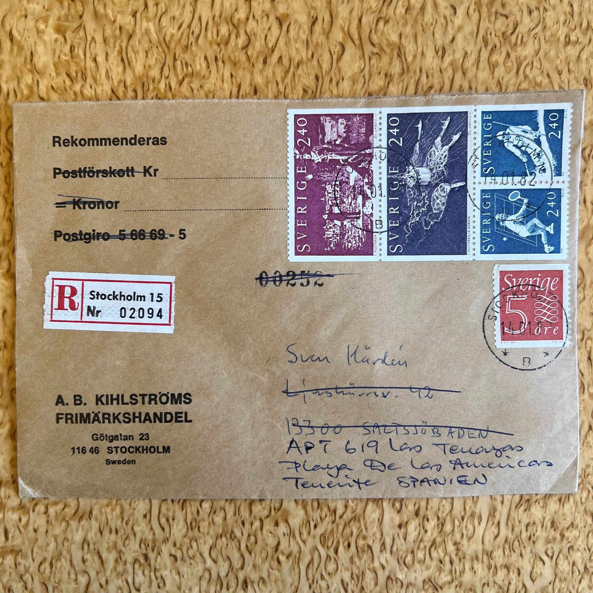 Brev REK Stämplat Saltsjöbaden 15 01 1982 | Köp på Tradera (698978183)