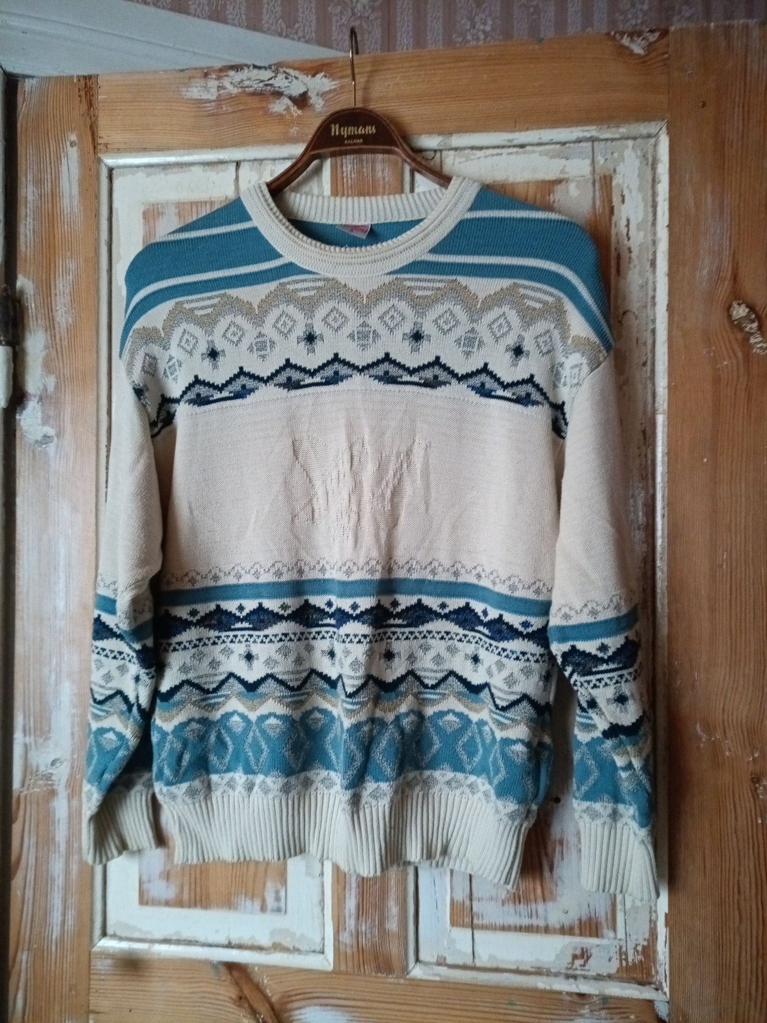 Retro Sweden NG tröja med ett mönster i blått s.. | Köp på Tradera ...