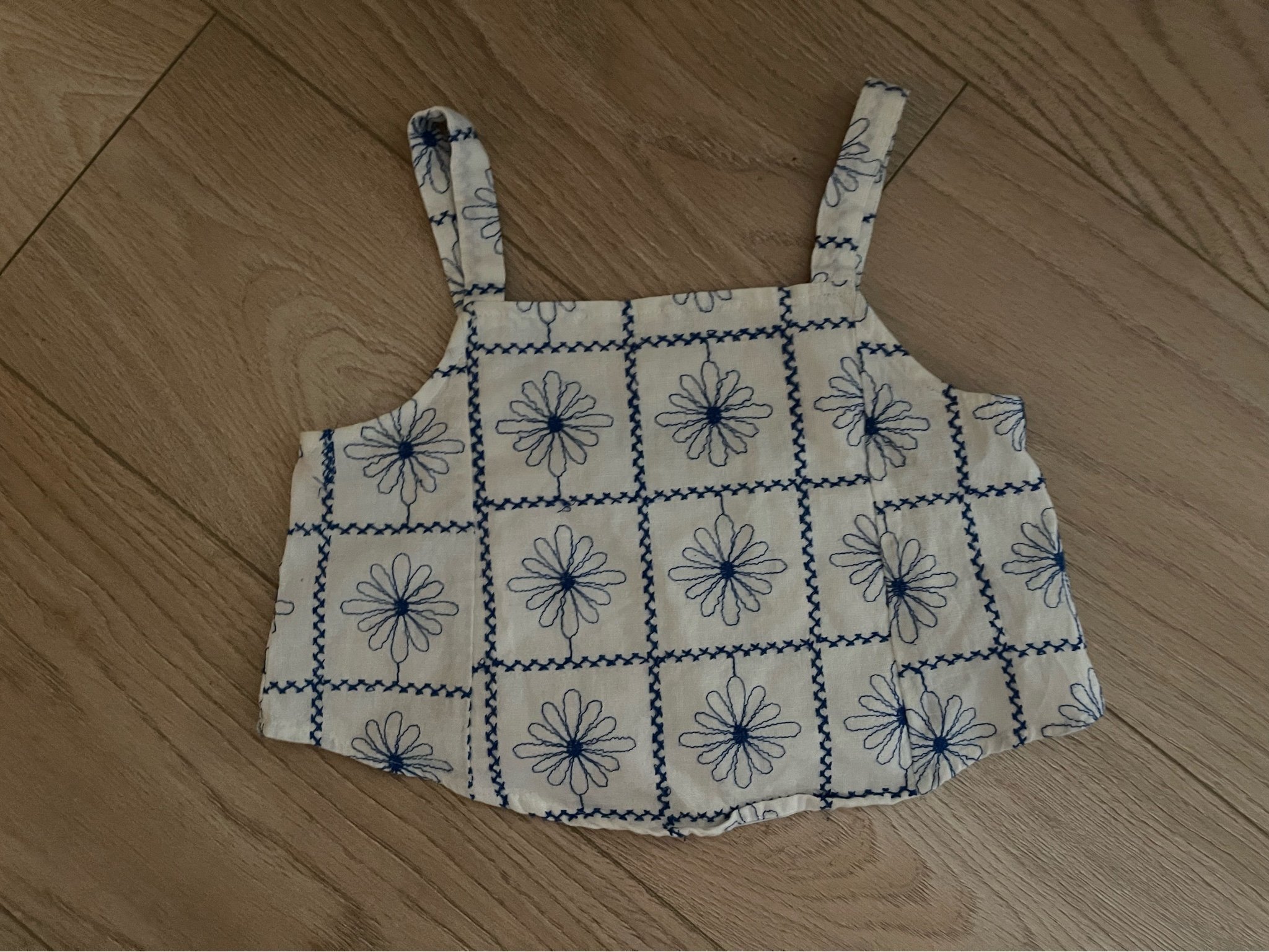 ZARA topp linne underbar mönstrad barn vit blå .. | Köp på Tradera ...