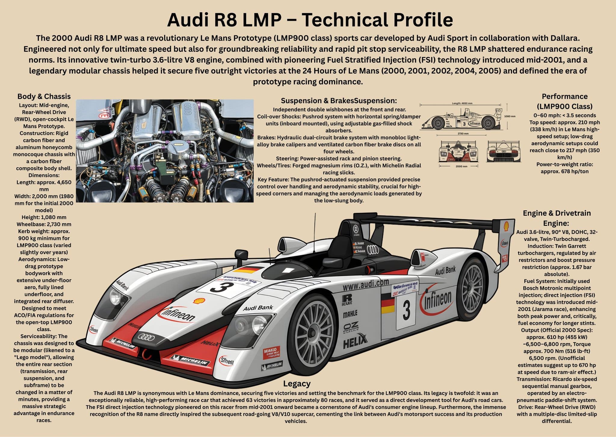 A3 Audi R8 LMP – Technical Profile | Köp på Tradera (705097710)