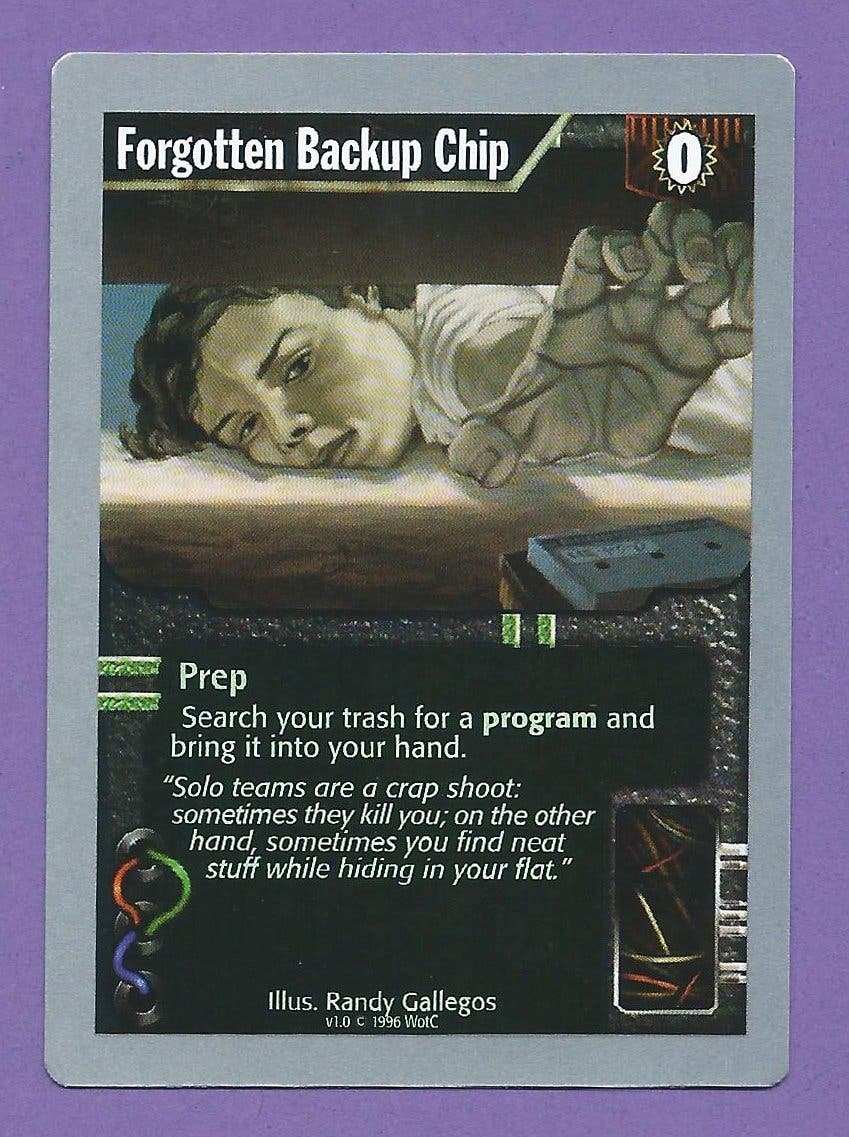 1996 WotC Netrunner v1.0 - Forgotten Backup Chip | Köp på Tradera ...