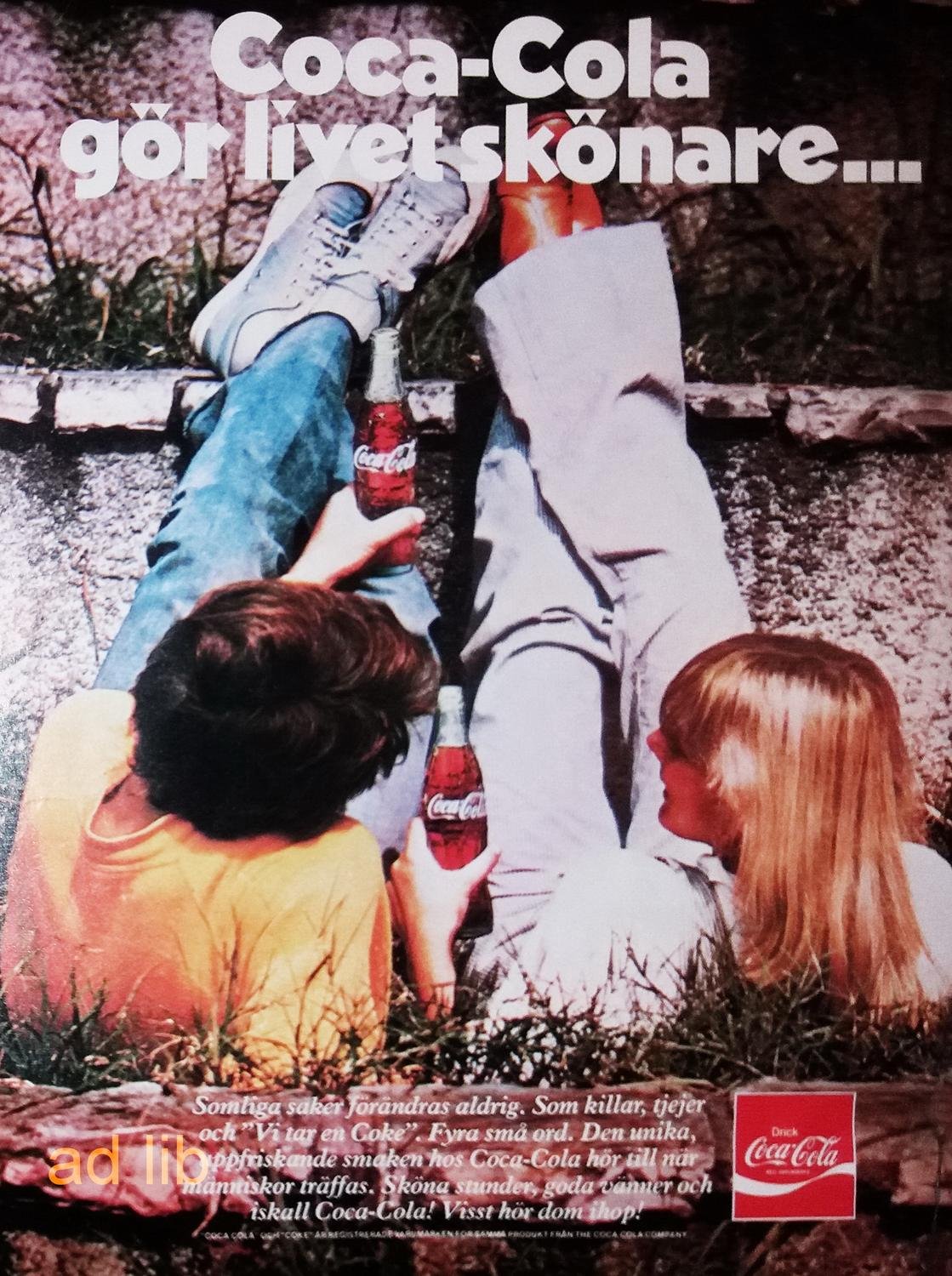 COCA-COLA - GÖR LIVET SKÖNARE, REKLAMANNONS PRE.. | Köp på Tradera ...