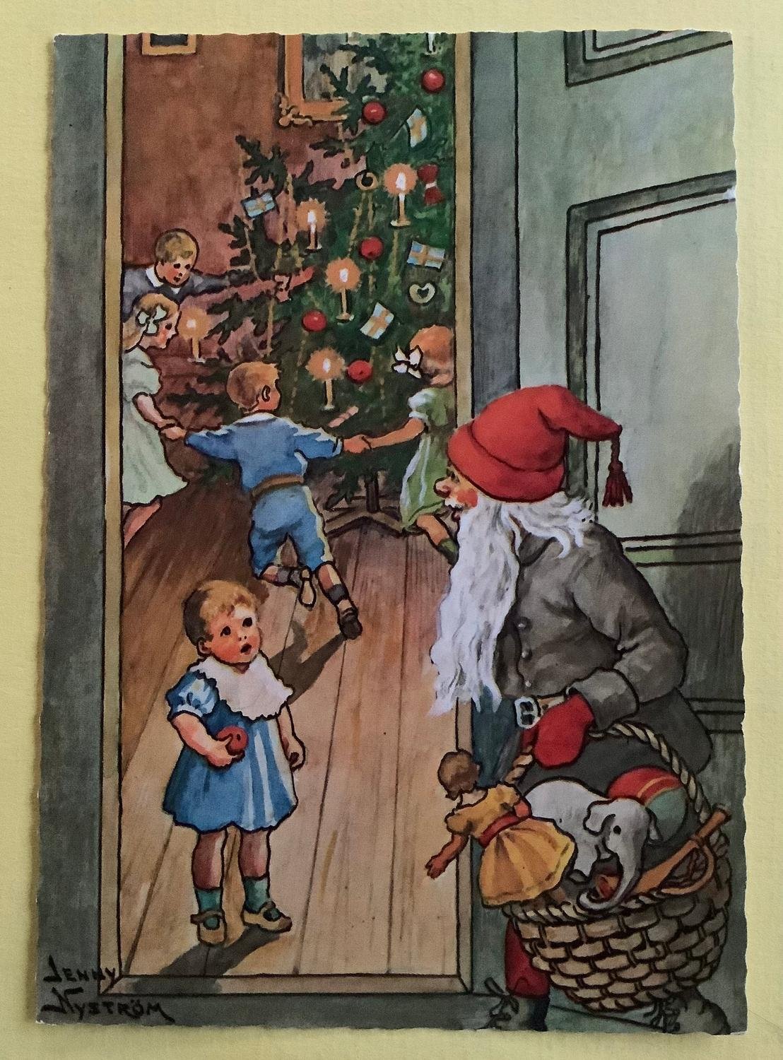 Julkort Tomte Barn JENNY NYSTRÖM | Köp på Tradera (649644651)