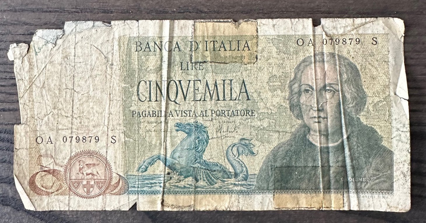 Sedel från Italien 5000 Lire / Banknote from It.. | Köp på Tradera ...