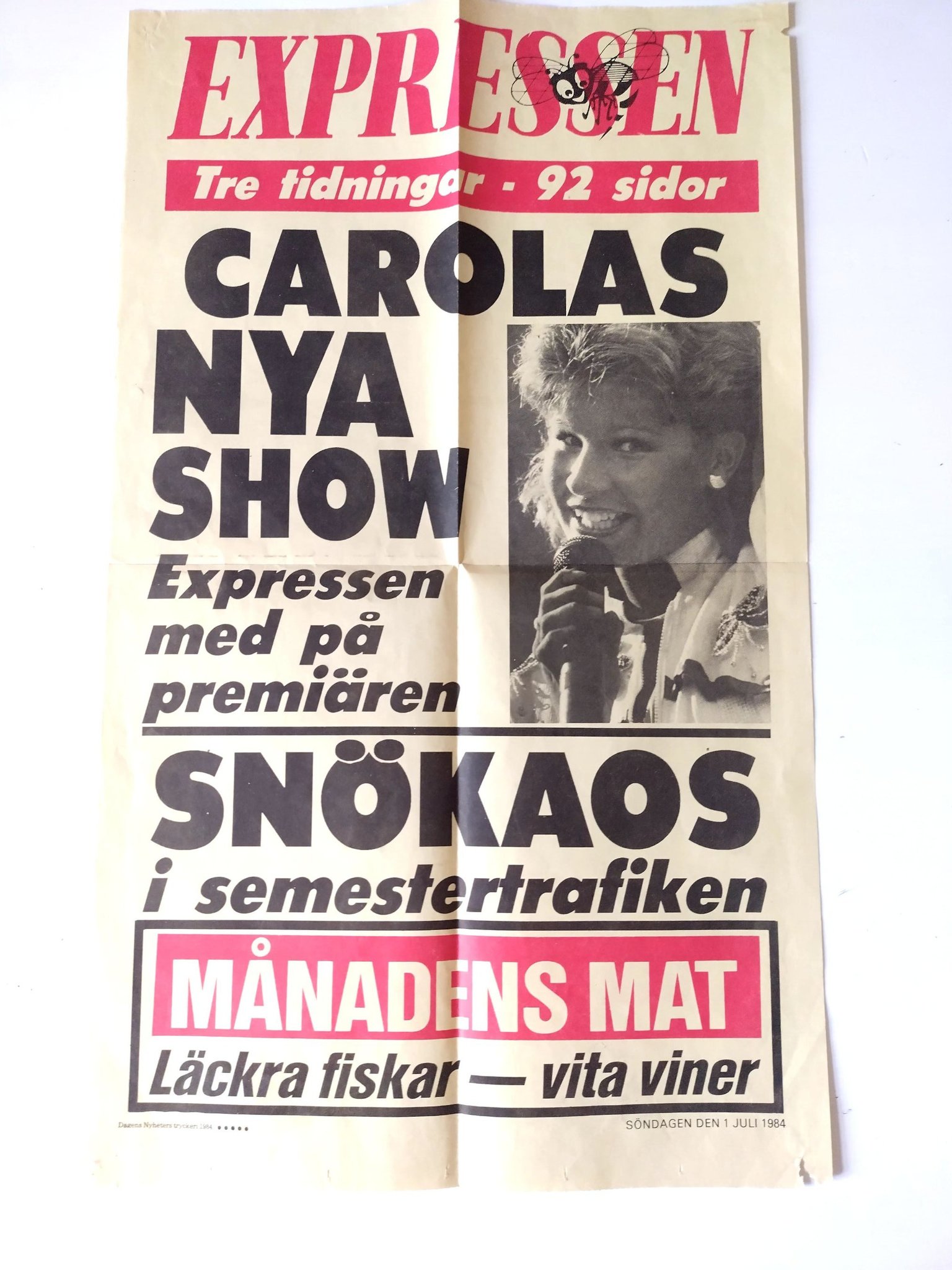 LÖPSEDEL EXPRESSEN 1 JULI CAROLA 1984 POSTER.. | Köp på Tradera (576469302)