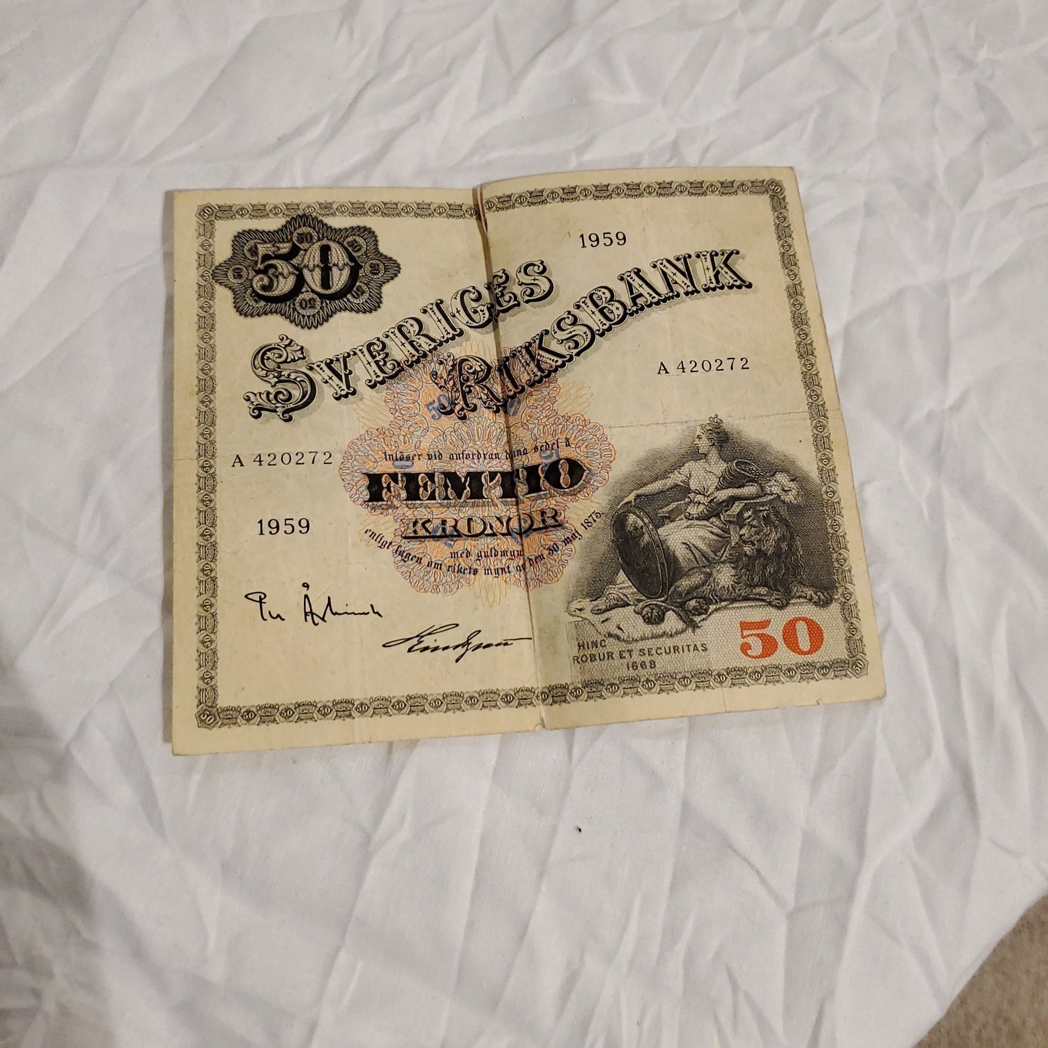 Svensk Sedel - 50 Kronor - 1959 | Köp på Tradera (688266056)