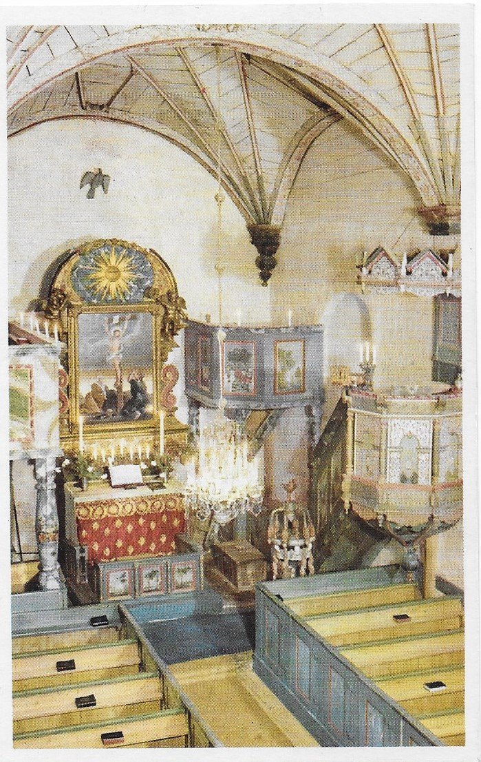 Äldre vykort med interiör från Åre gamla kyrka .. | Köp på Tradera ...