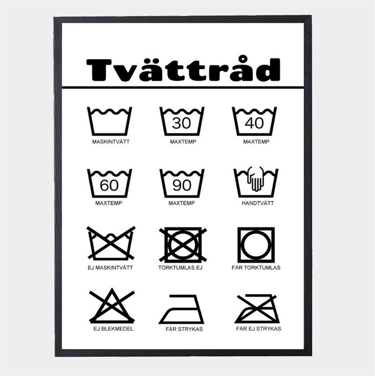 Tvättråd -Tvättstuga - Tavla - Print - Digital bild att skriva ut själv