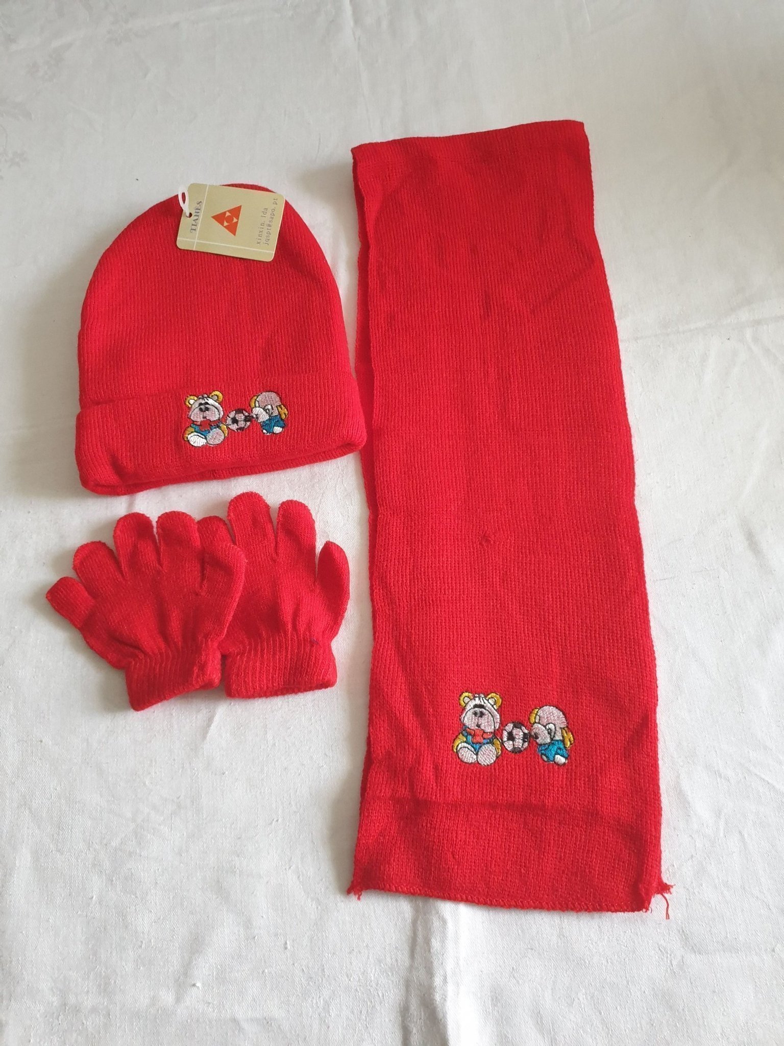 Ny baby set mössa, sjal och vantar, storlek 0-3år | Köp på Tradera ...