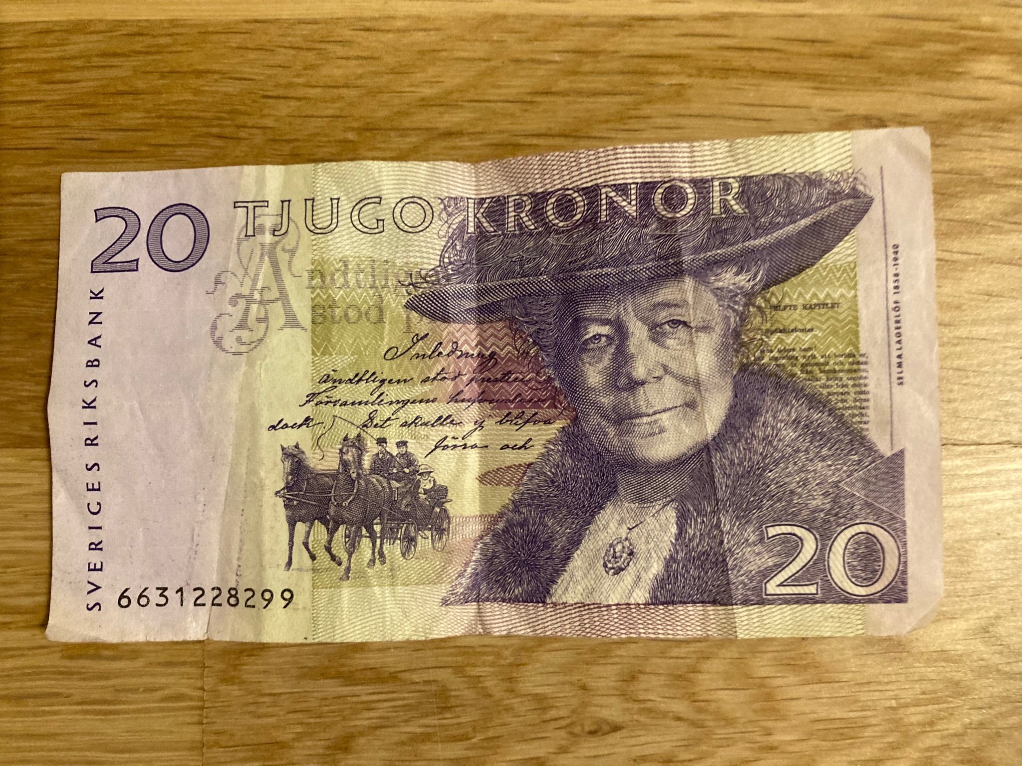 20-kronors sedel Selma Lagerlöf retro antik | Köp på Tradera (567850191)