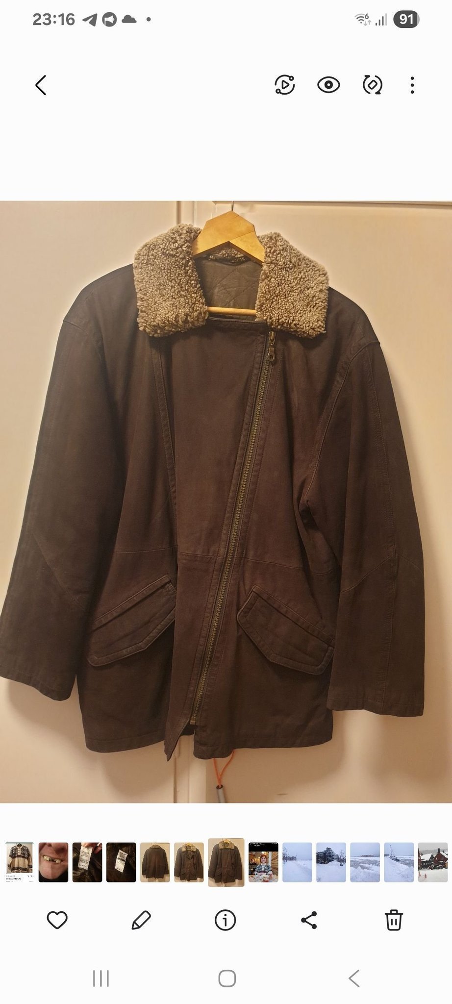 Marks & Spencer brun läder jacka, storlek 40 | Köp på Tradera (695079319)