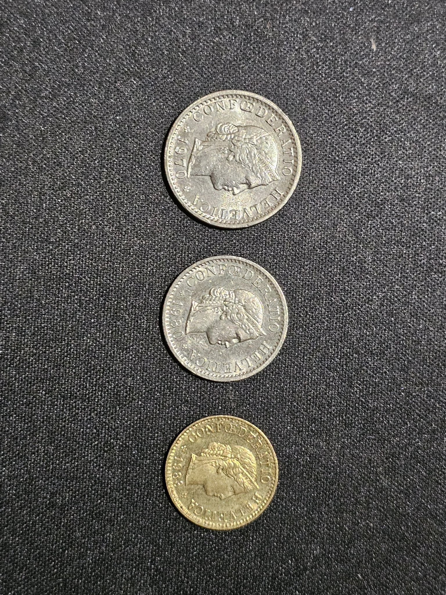 Schweiziskt set med 3 Rappen-mynt (1970, 1981, .. | Köp på Tradera ...