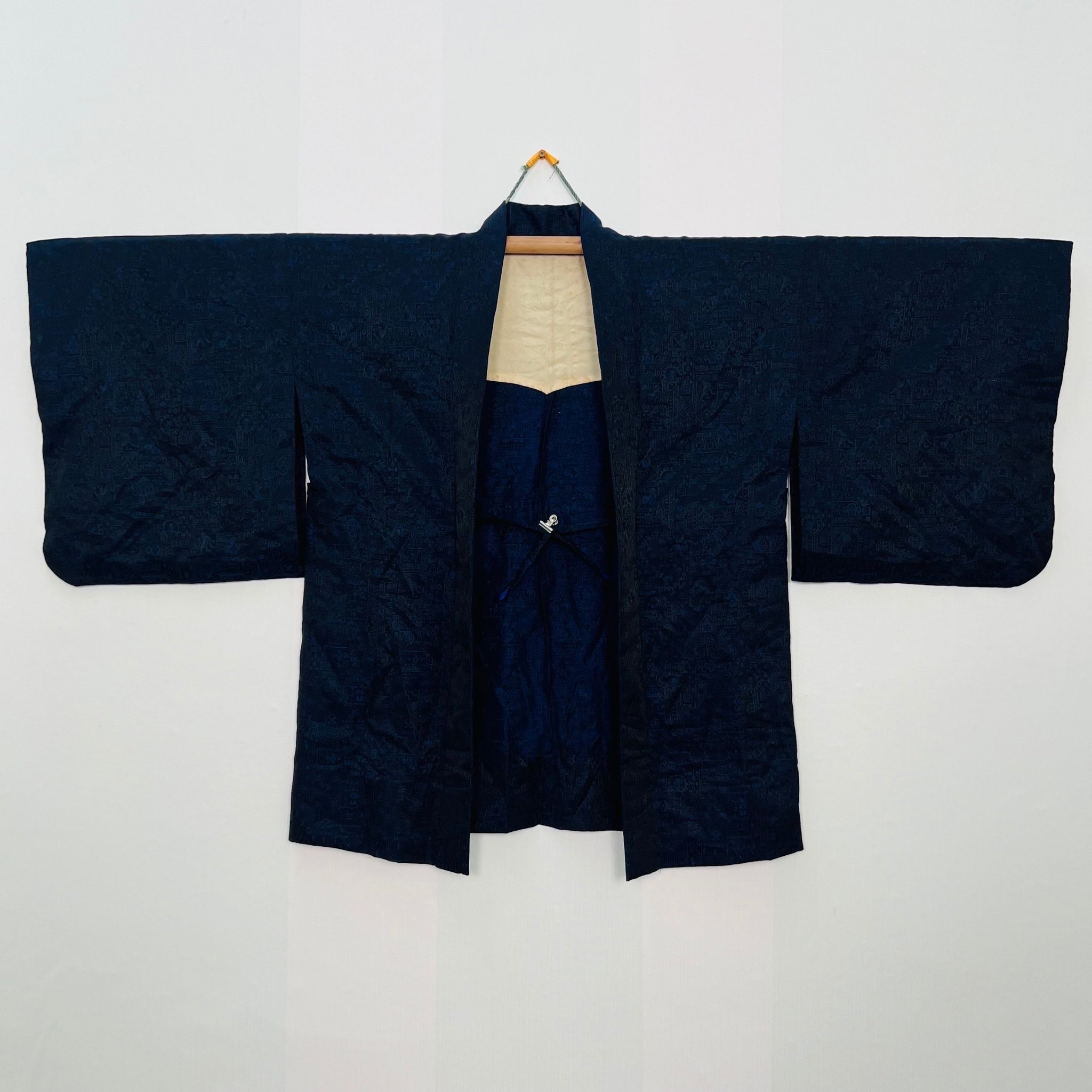 Vintage Japanese Kimono Haori Wool Blue Abstrac.. | Köp på Tradera ...