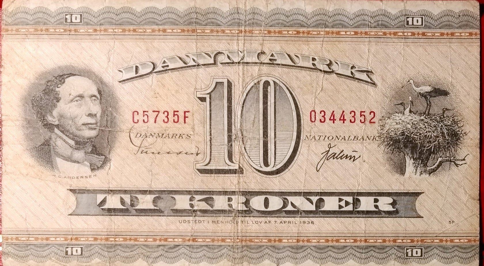 DANMARK TI 10 KR KRONE 1973 H C ANDERSEN, STORK.. | Köp på Tradera ...