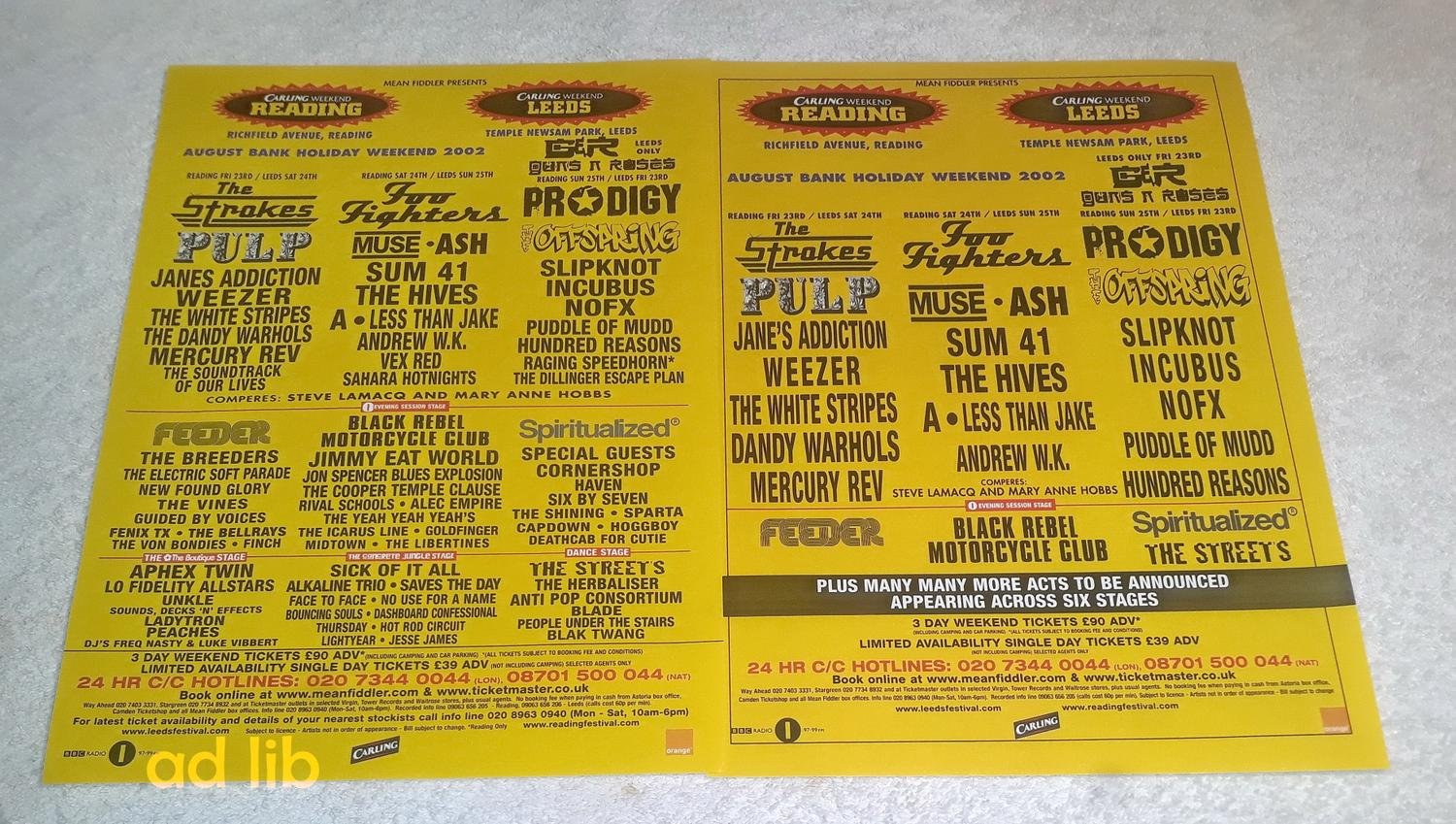 READING, LEEDS 2002 - STROKES, FOO FIGHTERS, GU.. | Köp på Tradera ...