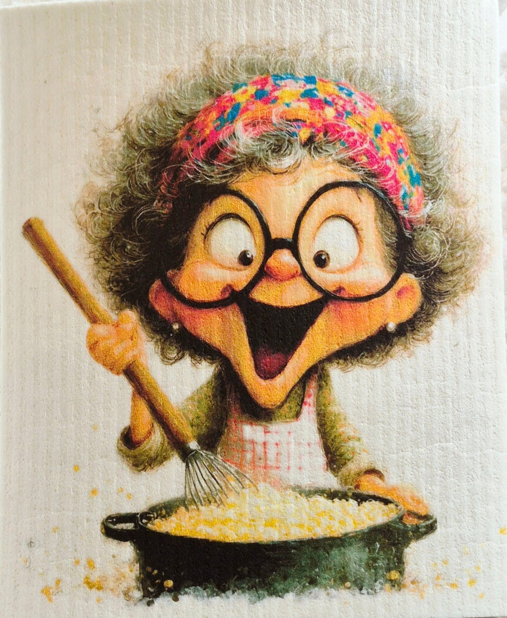 Disktrasa duk med tryck super rolig tant dam La.. | Köp på Tradera ...